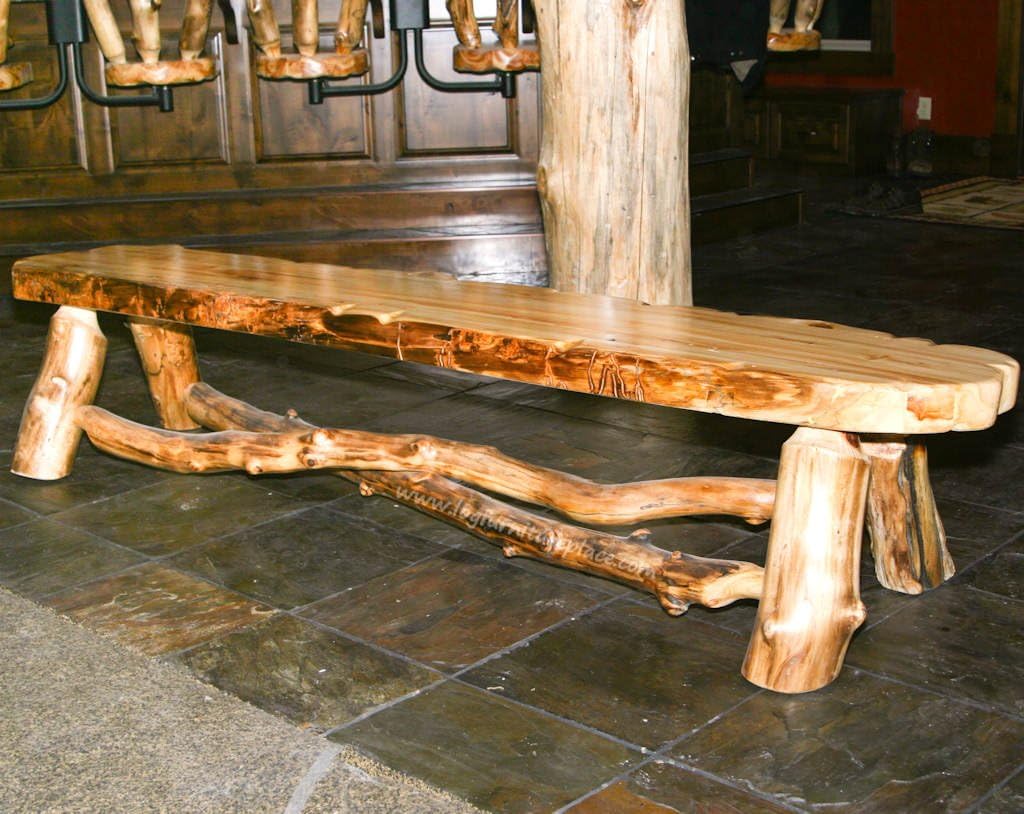 Amazon.com: Aspen Lodge Log Bench : Patio, Lawn & Garden