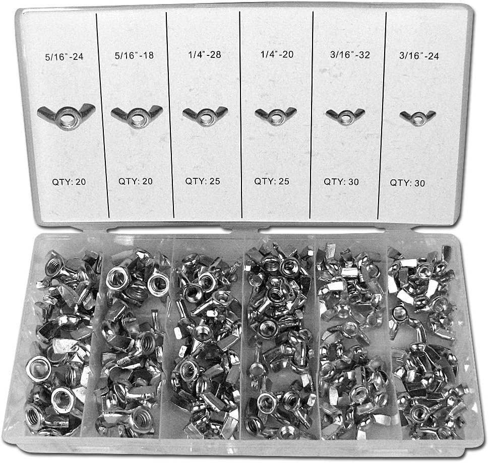 Amazon.com: 150 Piece Wing Nut Hardware Assortment Kit : Industrial ...
