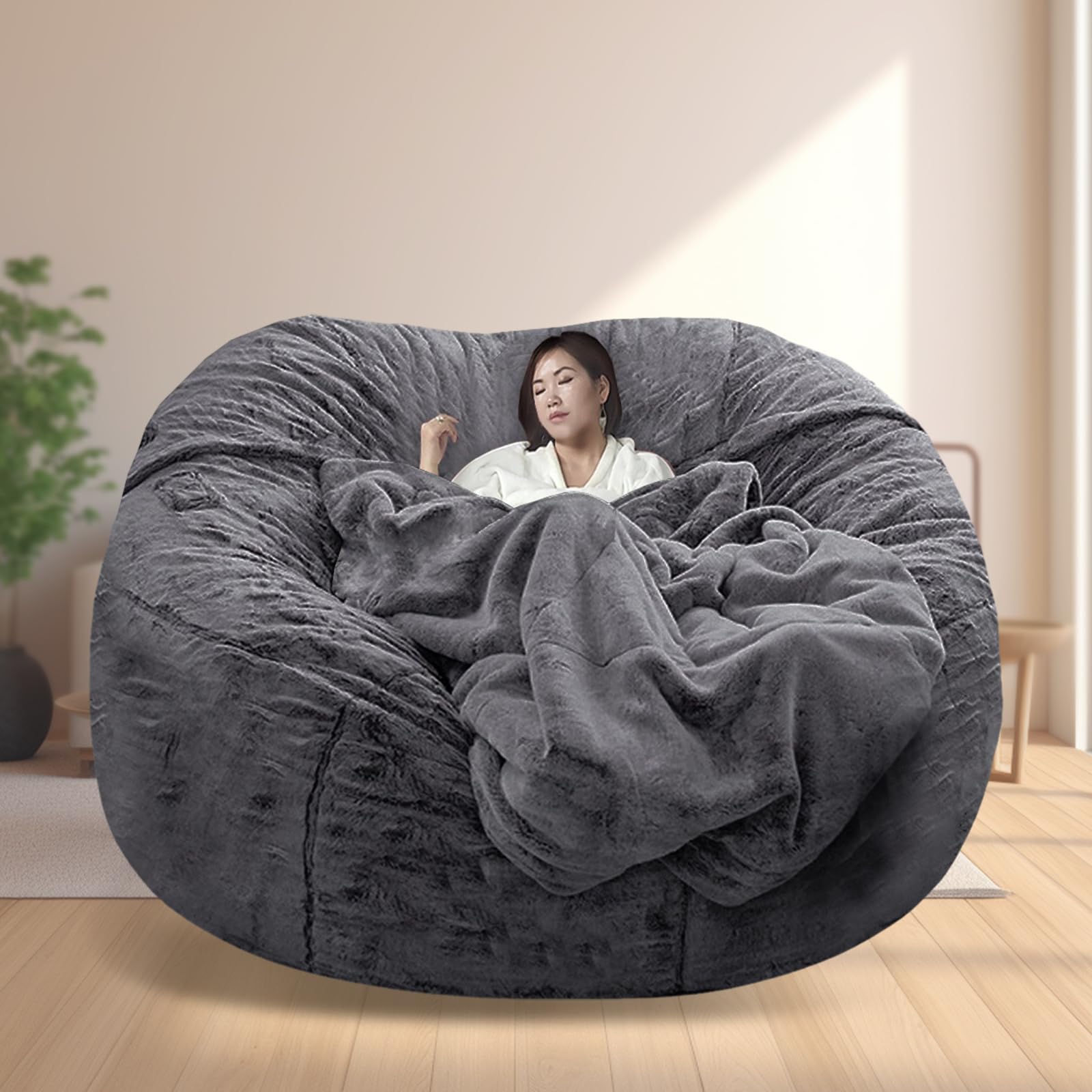HAMON Bean Bag Chair Cover (Cover Only, No Filling) Storage Clothes ...