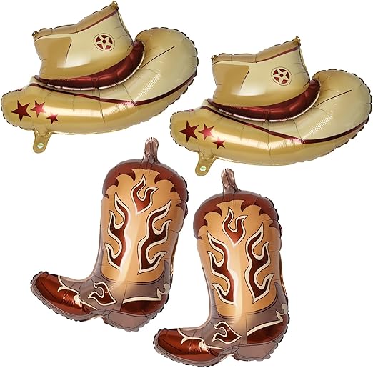 Amazon.com: Lidmada 4Pcs Western Cowgirl Party Balloons, Cowgirl Boot ...