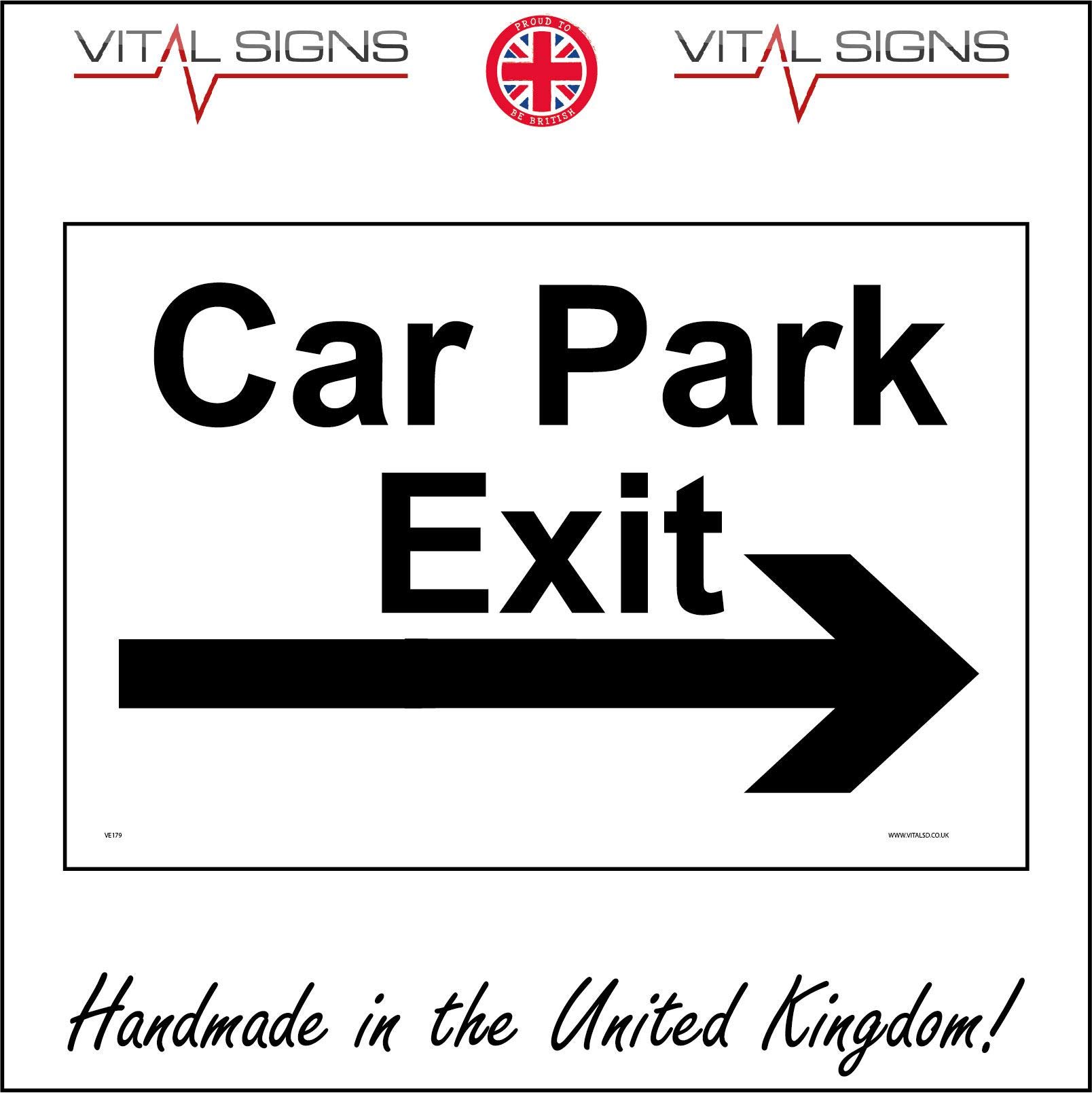 VE179 Car Park Exit Right Arrow Direction Event Parking Visitor Work ...