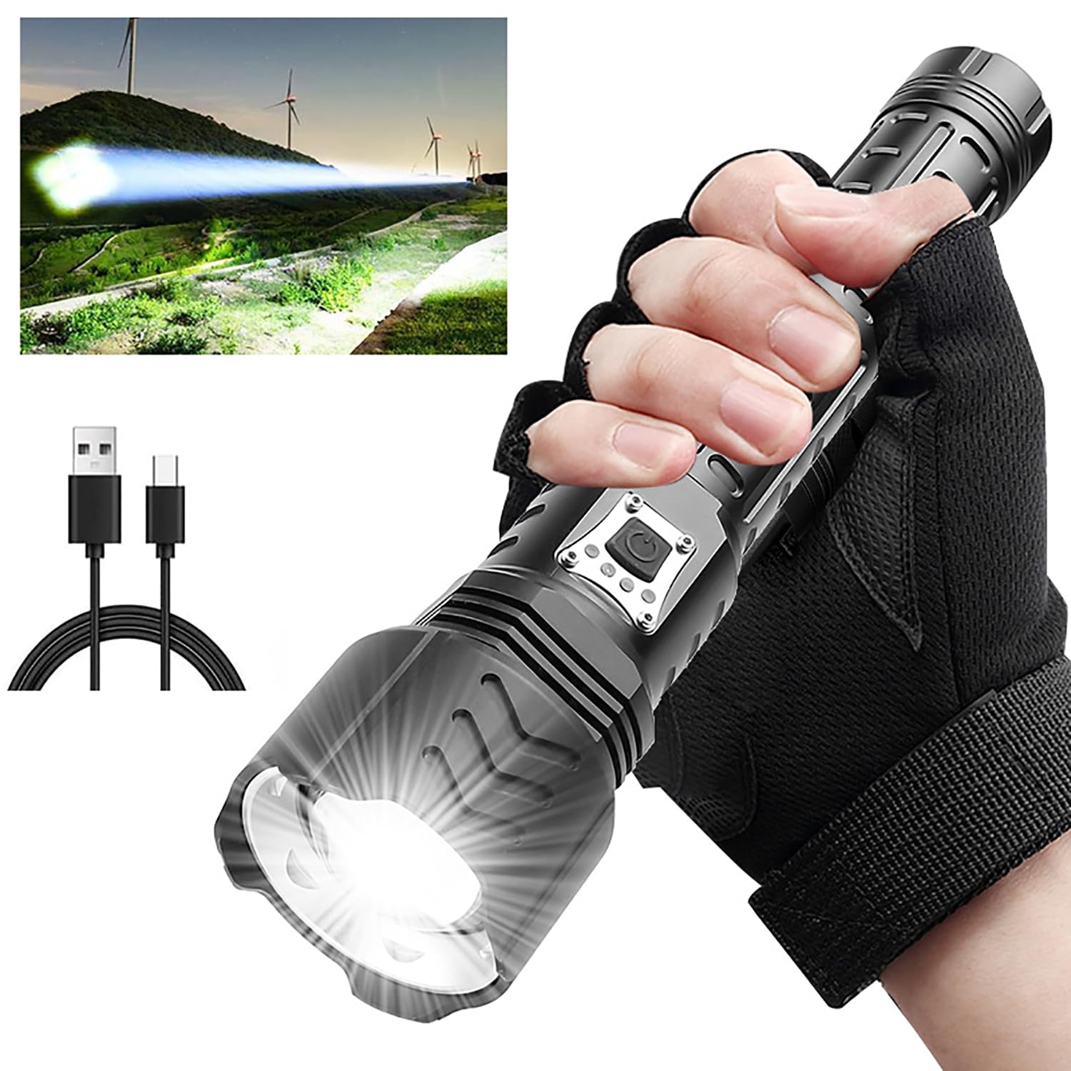 WINDFIRE Rechargeable Flashlight 1200000 High Lumens Super Bright, Most ...