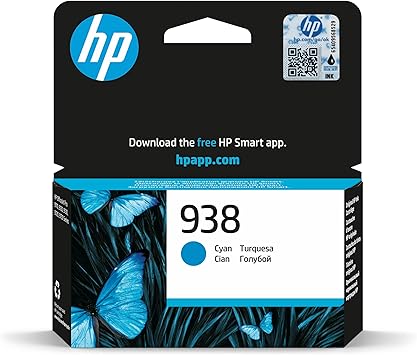 HP 938 Cyan Original Ink Cartridge | Compactible with HP OfficeJet Pro ...