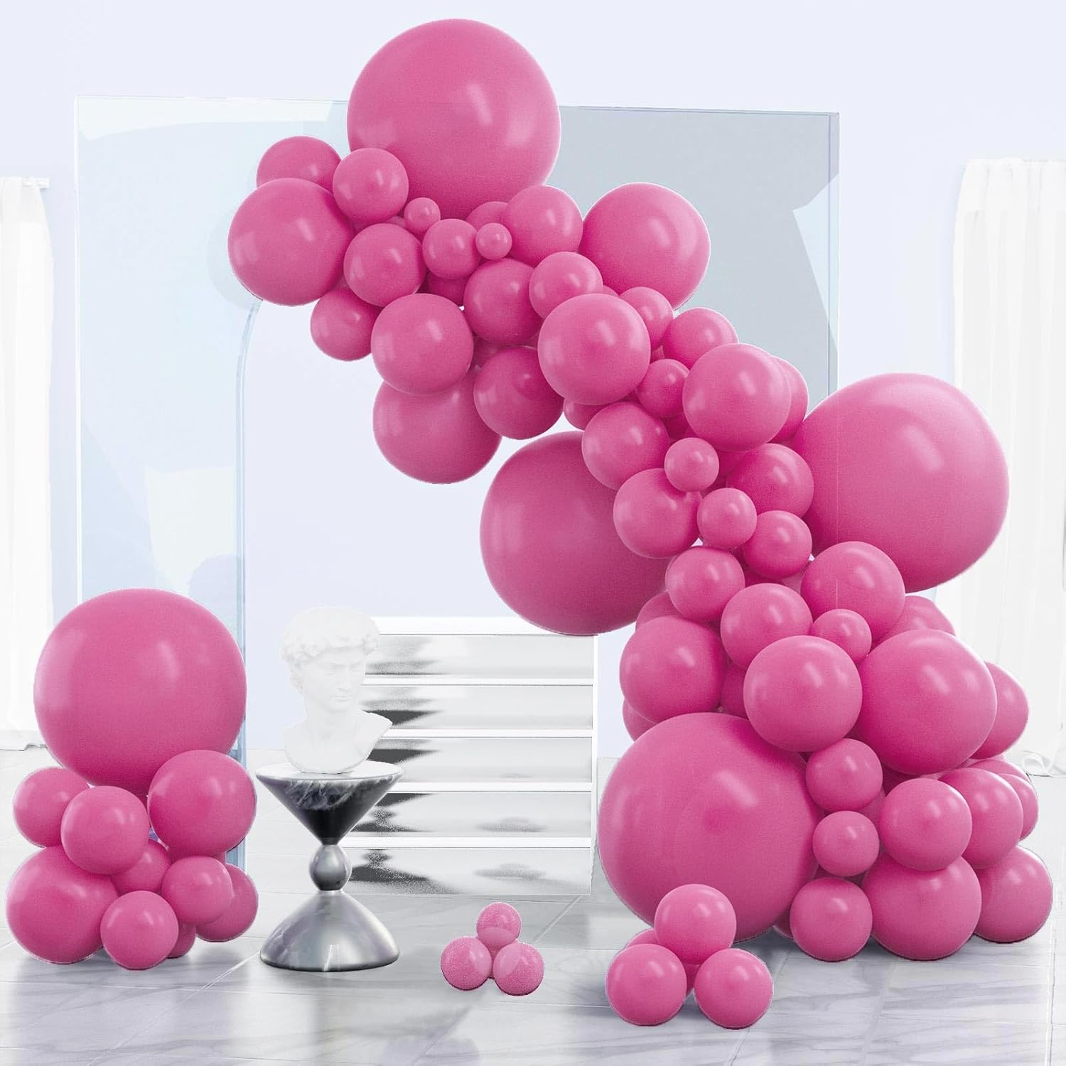 Amazon.com: PartyWoo Hot Pink Balloons, 140 pcs Dark Pink Balloons ...