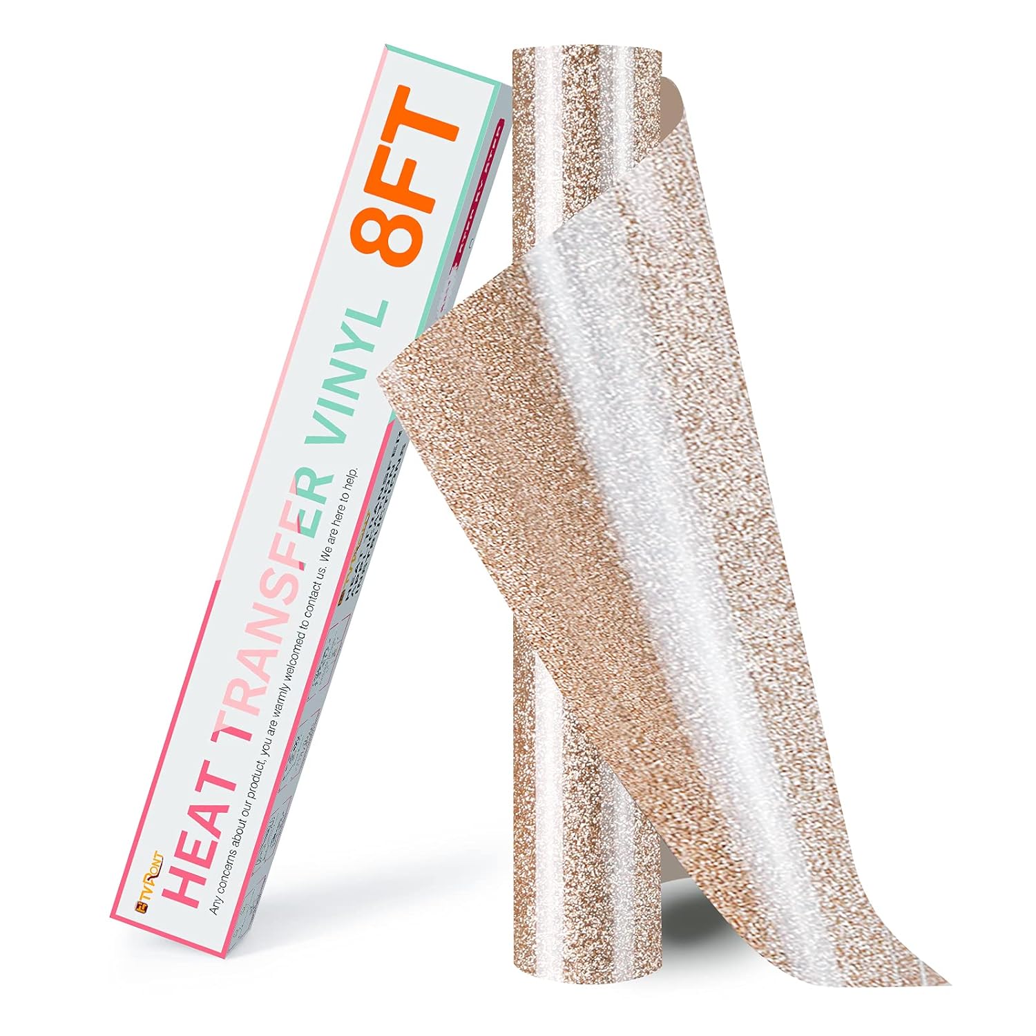 HTVRONT Brown Glitter HTV Heat Transfer Vinyl Rolls - 10" x 8ft Brown ...
