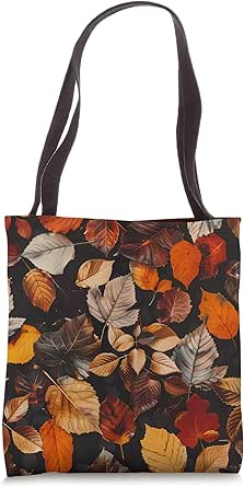 Amazon.com: Fall Aesthetic Pattern - Cozy Autumn Themed Design Tote Bag ...