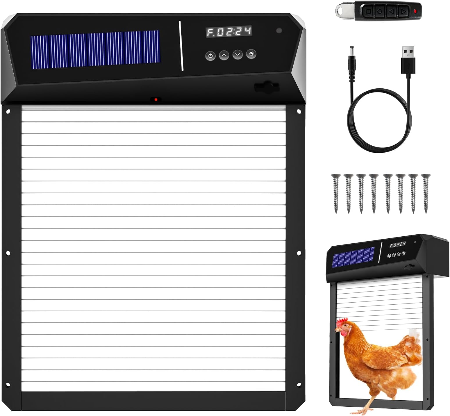 Amazon.com: Fuairmee Automatic Chicken Coop Door Solar Power, Aluminum ...