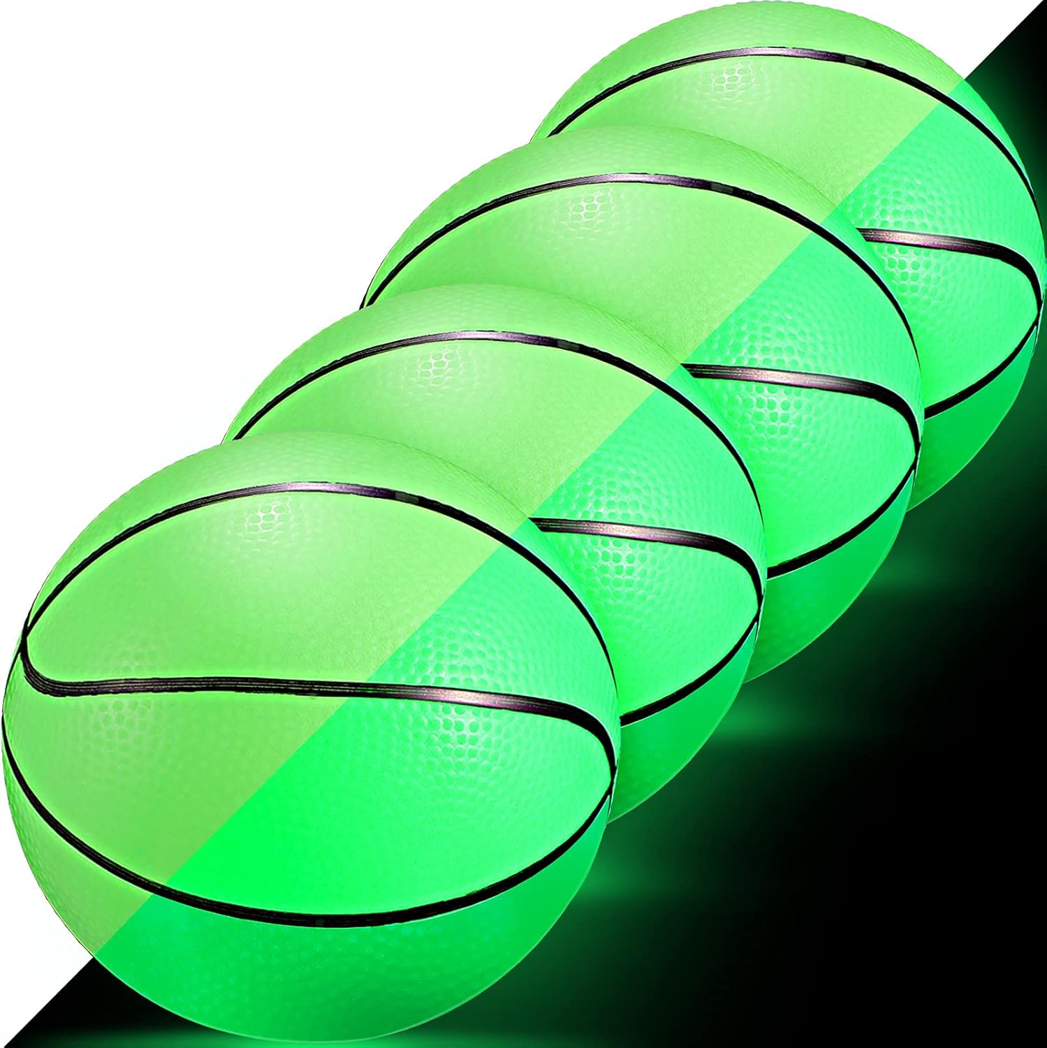 Amazon.com: Skylety 4 Pieces Glow in the Dark Mini Basketball for Mini ...