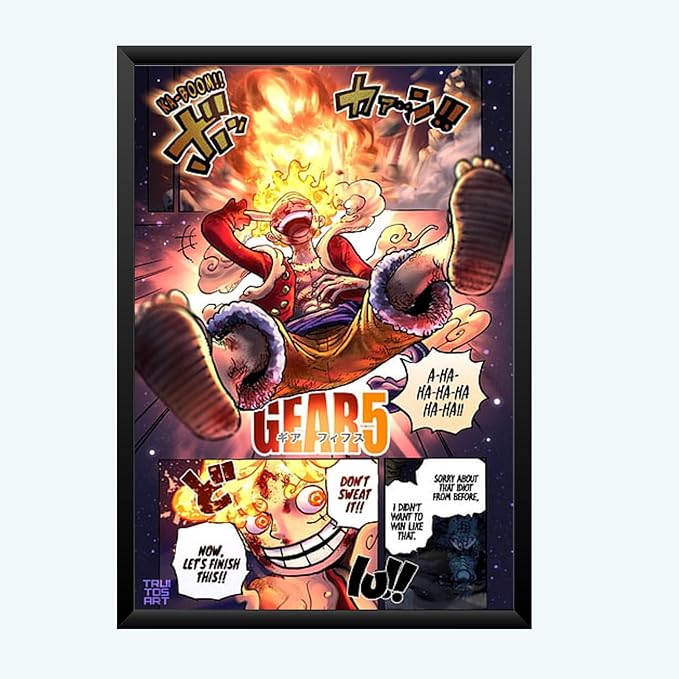 Nokkes Luffy One Piece Anime Cartoon Photo Frame 5X7 Inch Size Photo ...