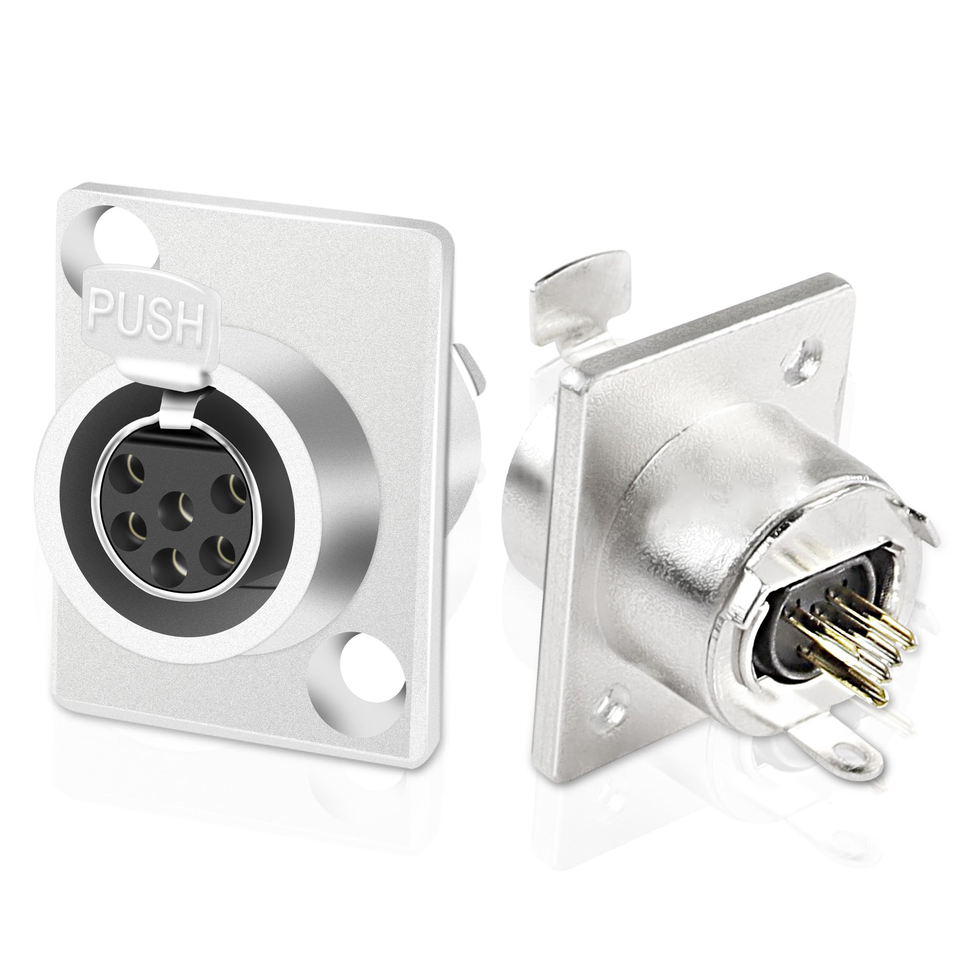 Snapklik.com : XMSJSIY Mini XLR Panel Mount Socket Jack Connector 6 Pin ...