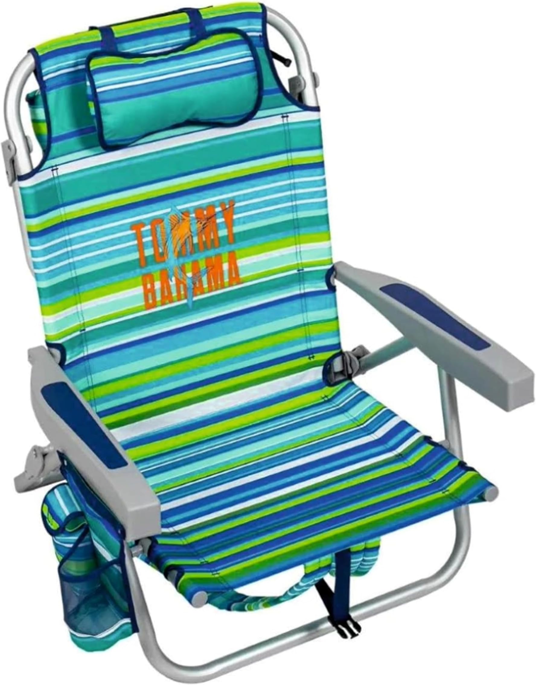 Deluxe Portable Backpack Beach Chair - Tommy Bahama Green Striped ...