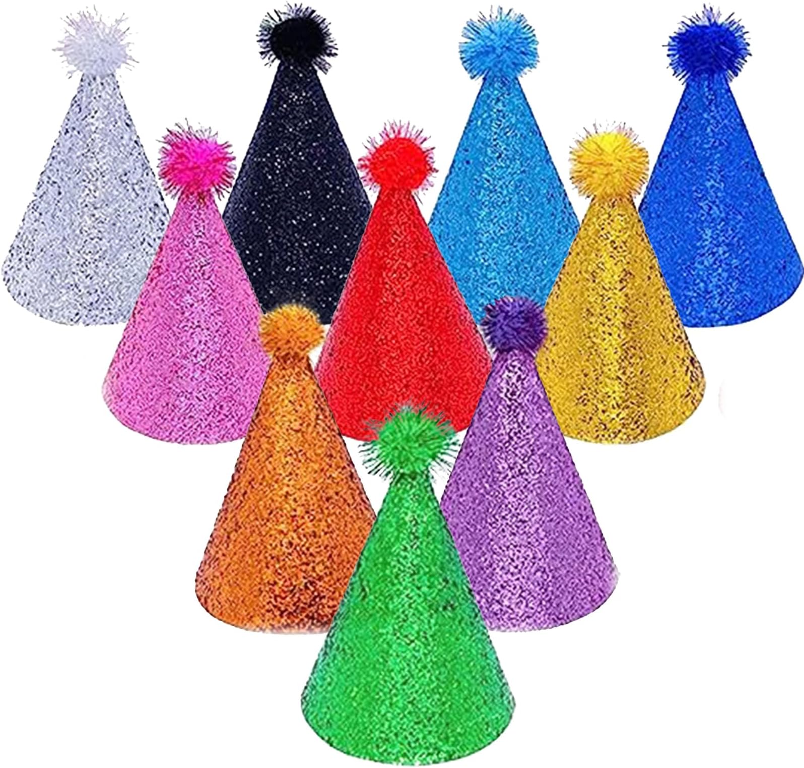 Amazon.com: Unique Party Cone Hats, Assorted Colors : Toys & Games