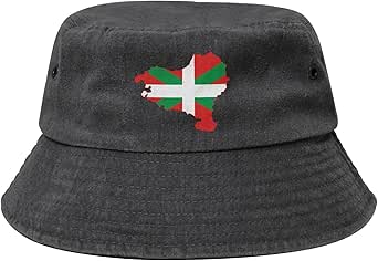 Flag Map of Basque Country Bucket Hat for Men Women Cap Retro Sun Hats ...