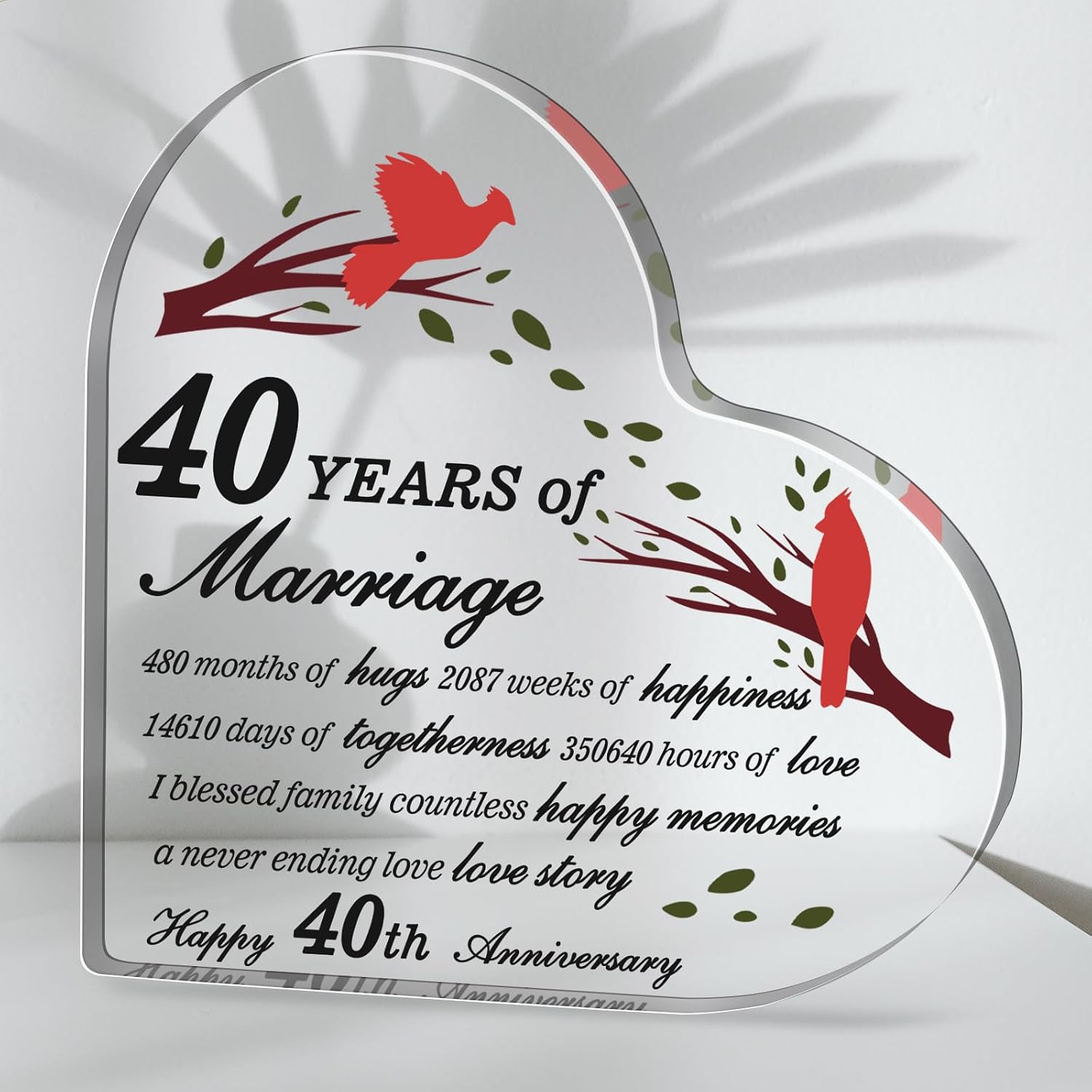 Amazon.com: 40 Years of Marriage Gifts 40th Year Anniversary Keepsake ...