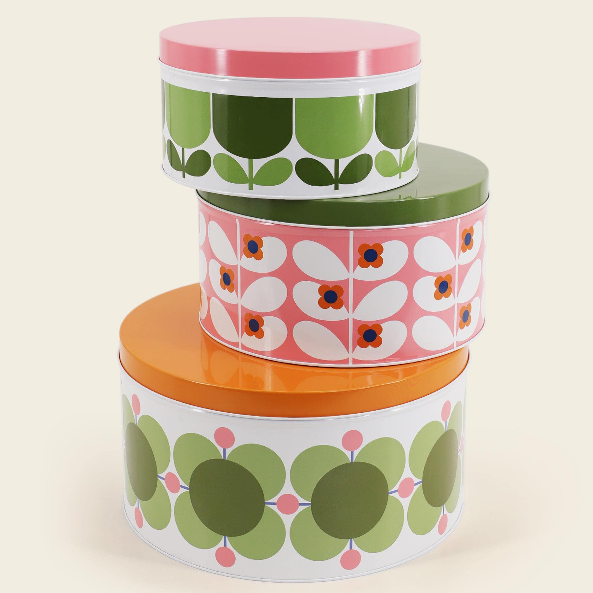 Orla Kiely Nesting Cake Tins, Bubblegum & Basil, Set of 3 : Amazon.co ...