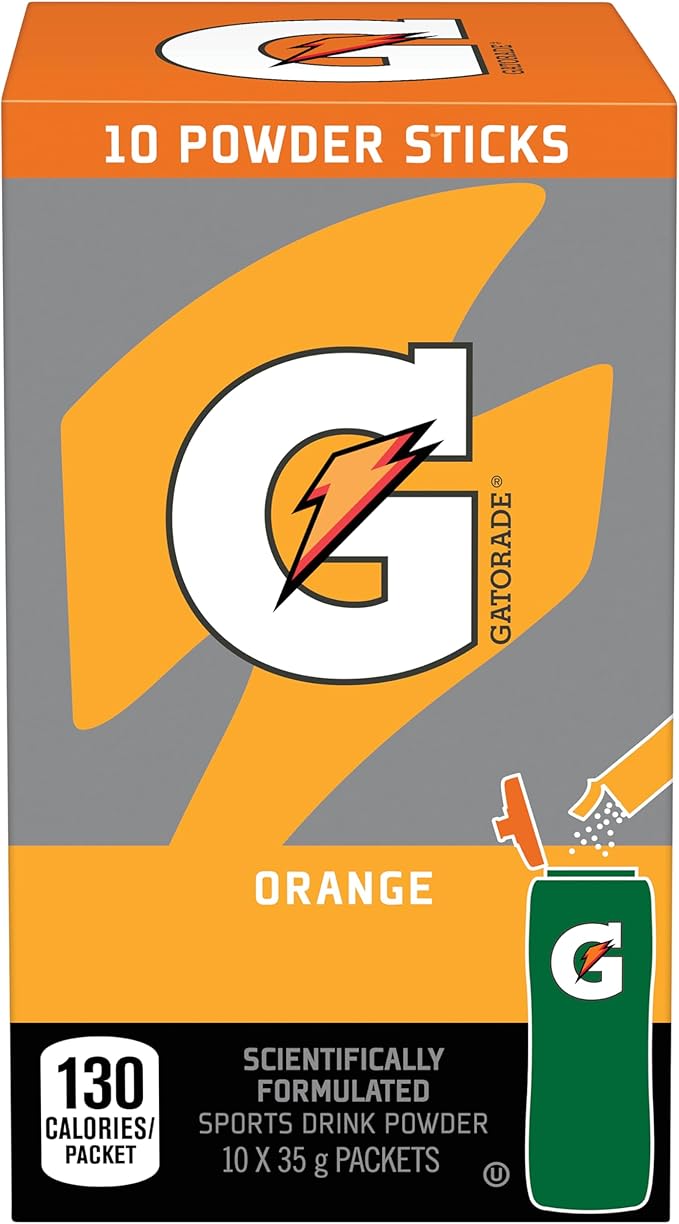 Gatorade Electrolyte Powder Sticks – Orange, Gatorade Hydration Mix, 10 ...
