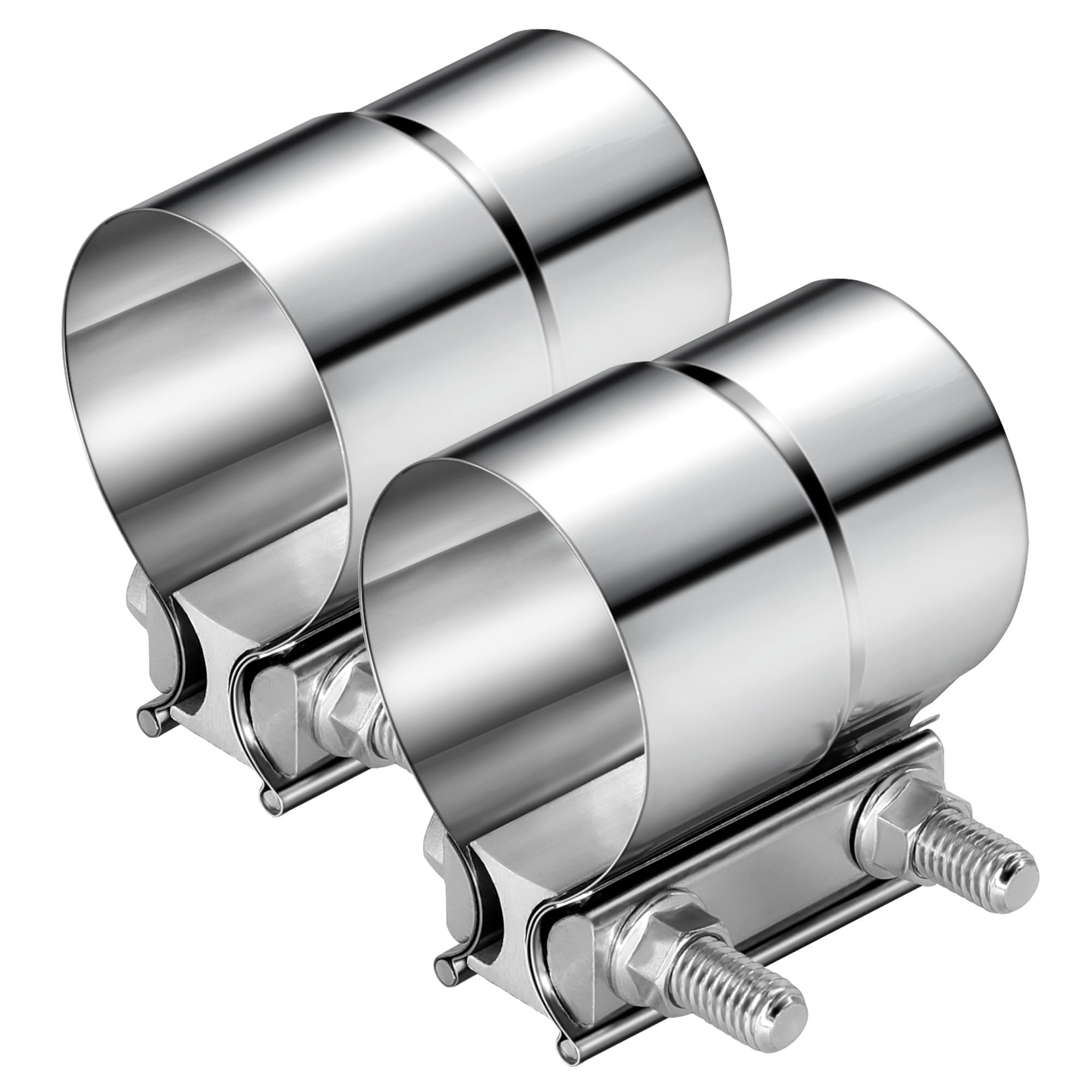 Snapklik.com : 2 Pack 2.5 Inch Lap Joint Exhaust Band Clamp, 2 1/2 Inch ...