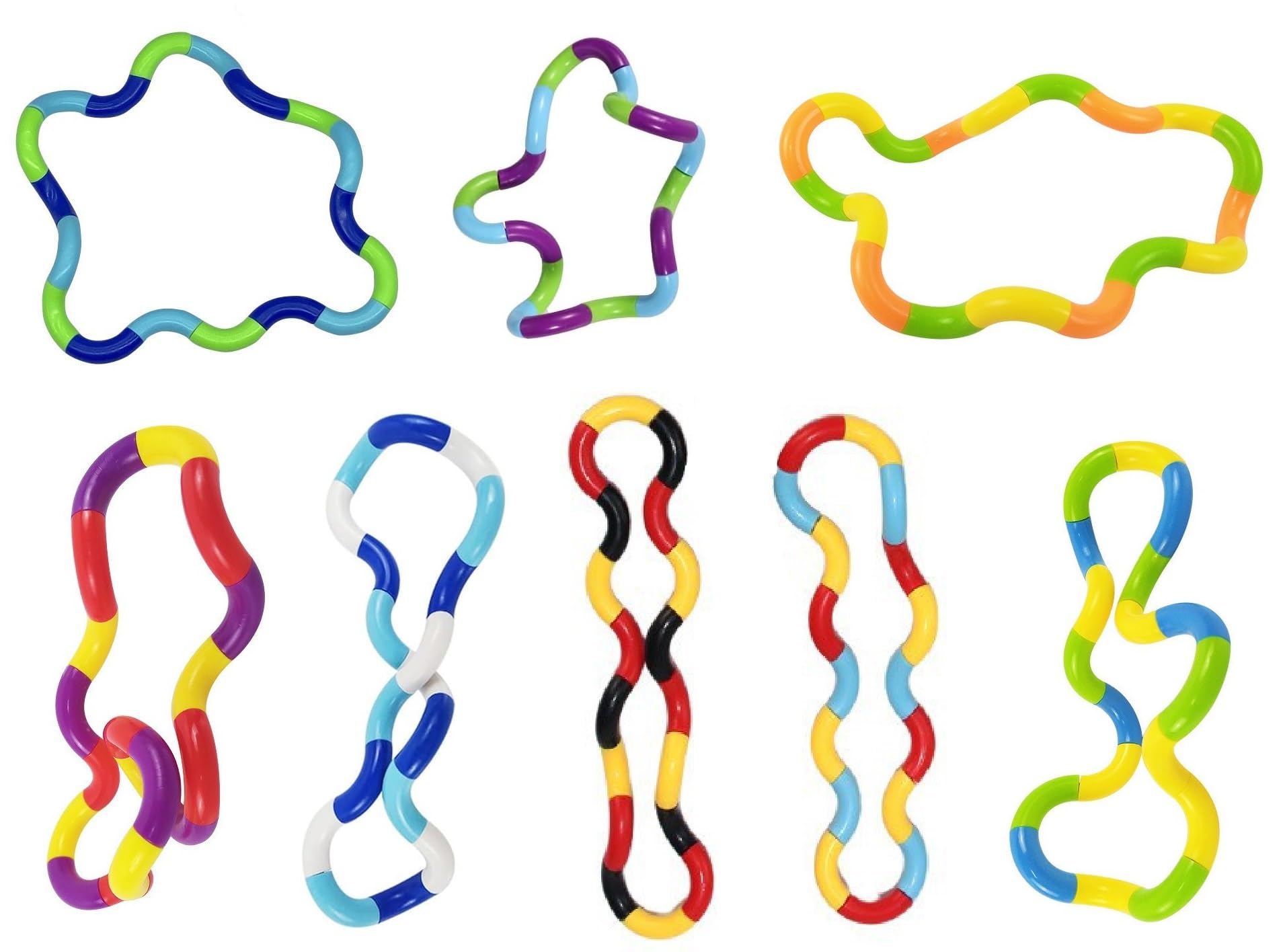 8 Pcs Tangles Stress Relief Fidgets Toys Multicolor Twisty Toys Relax ...