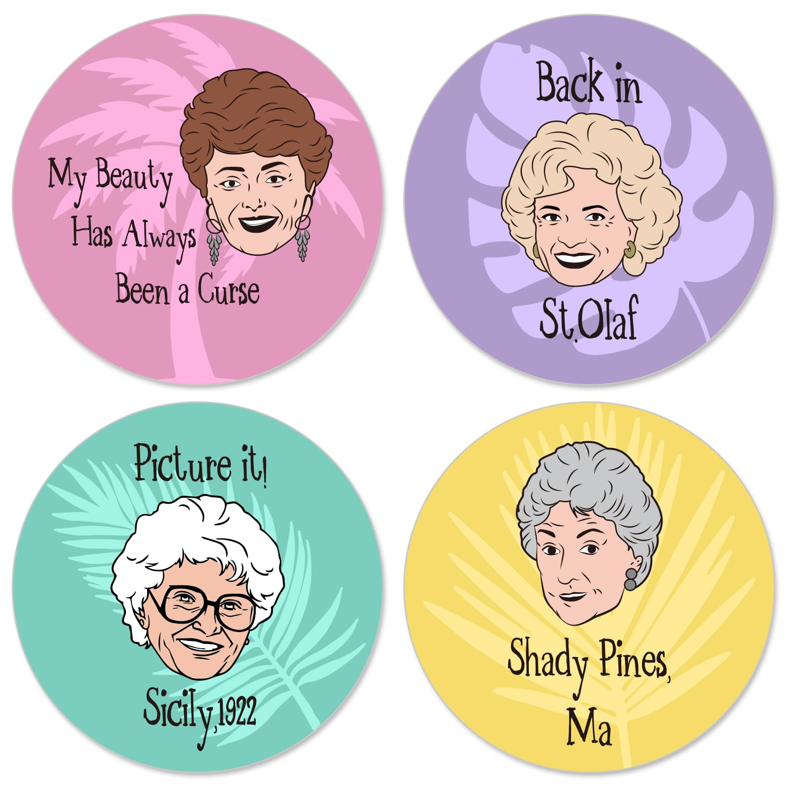 Amazon.com | Golden Girls Coasters, Golden Girls Merchandise, 4 Pcs ...