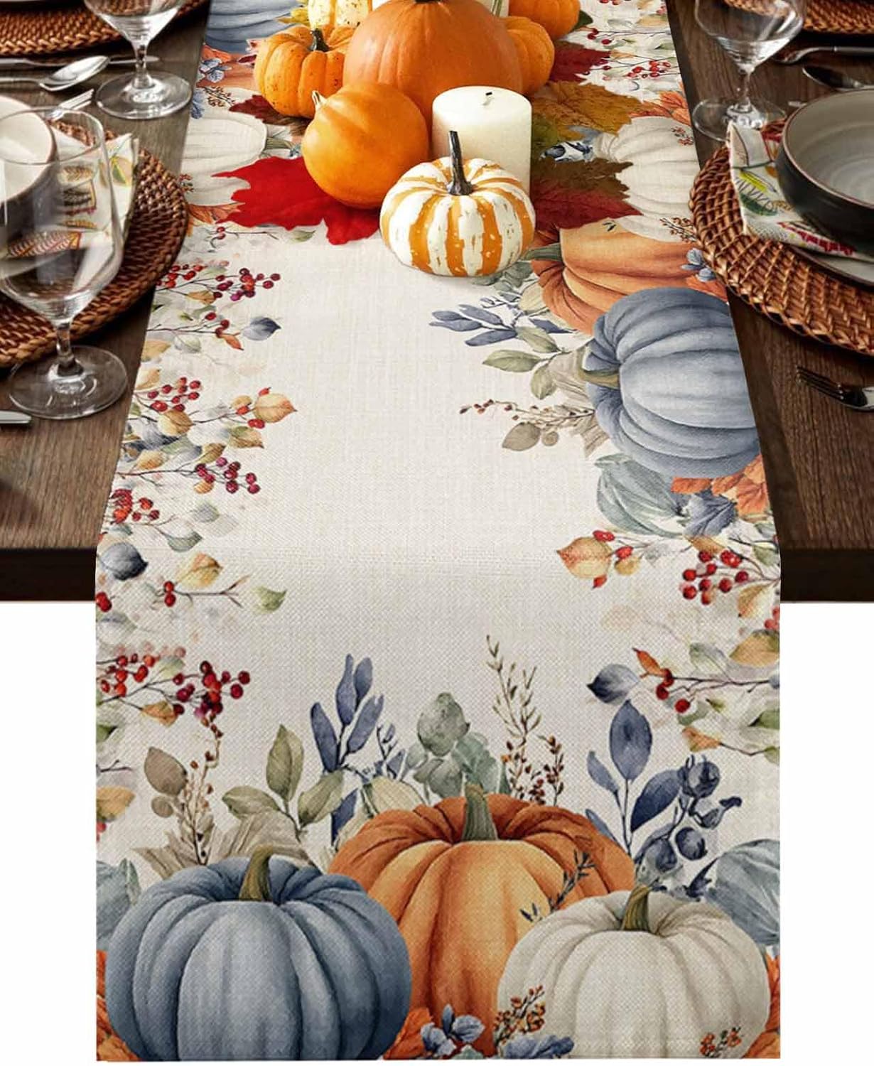 Amazon.com: Fall Thanksgiving Table Runners 72 Inches Long, Cotton ...