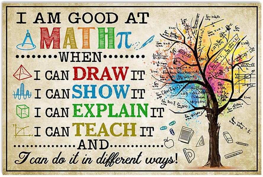 Amazon.com: I Am Good At Math Poster/Canvas - Art Picture Home Decor ...