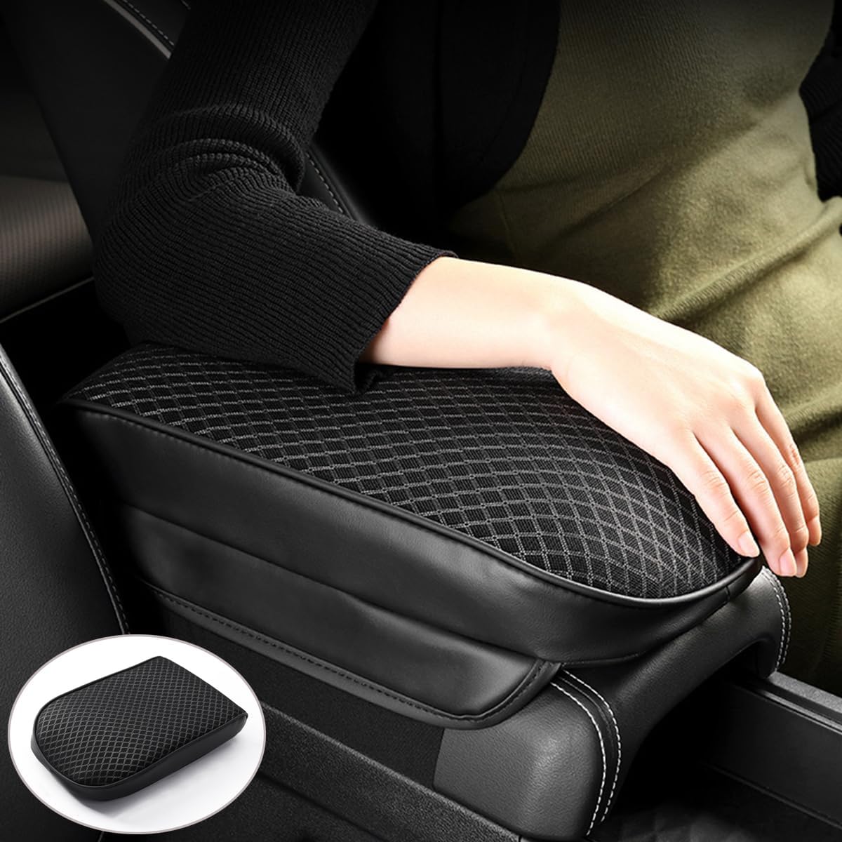 Amazon.com: SPANICE Auto Center Console Armrest Pillow Pad, Car Armrest ...