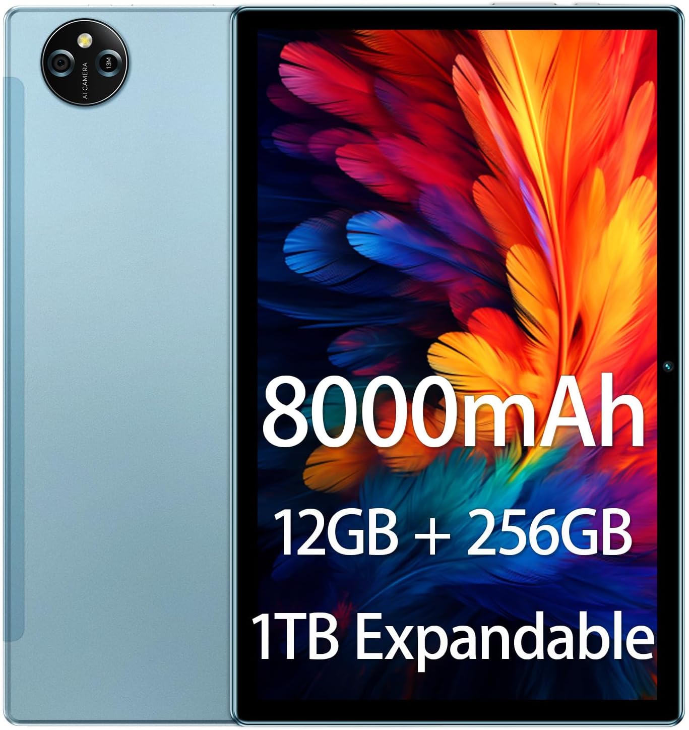 Tablet 10 inch Android 15, 12GB RAM 256GB ROM 1TB Expandable, 1920 * ...