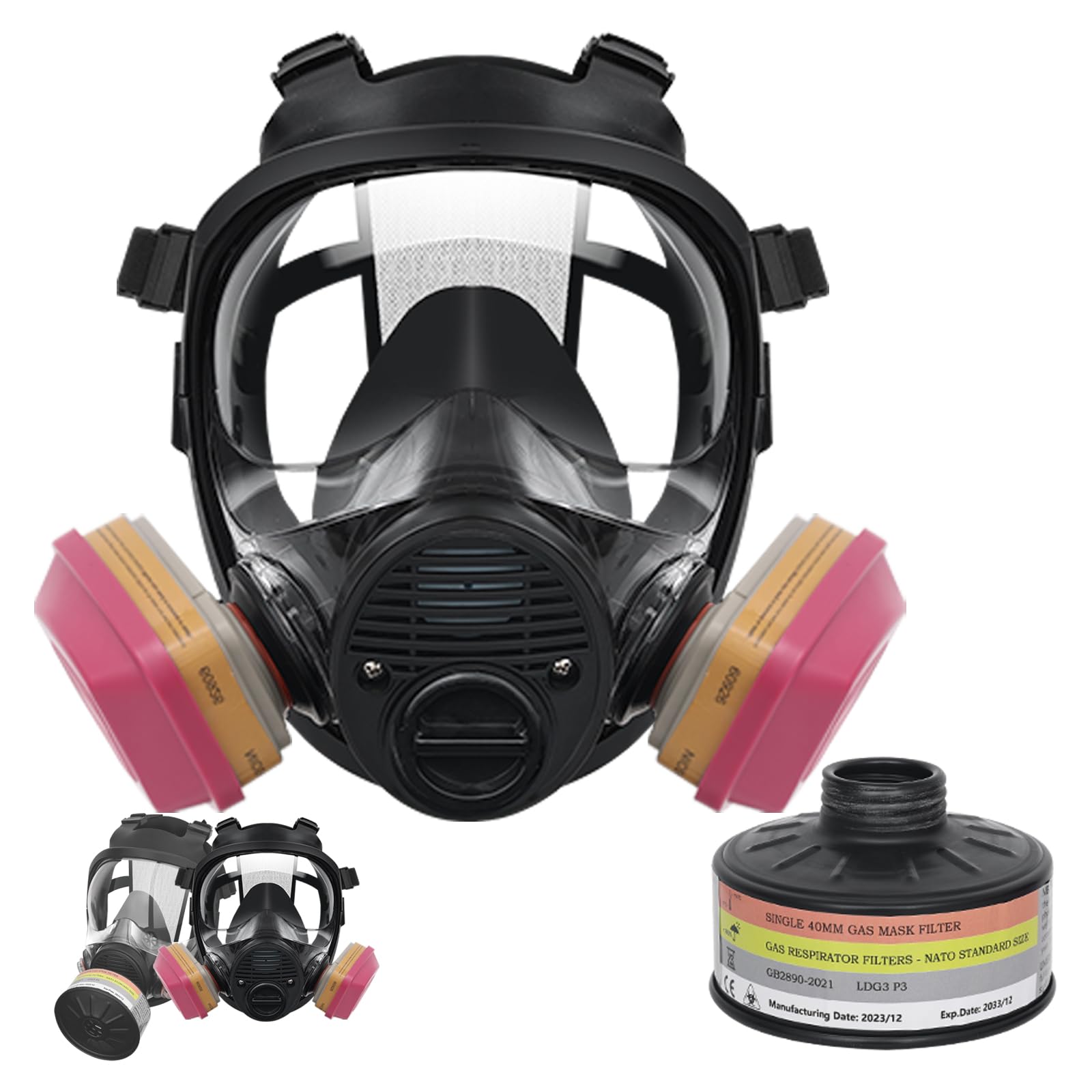 Zekkip Full Face Gas Masks Survival Nuclear and Chemical Organic Vapor ...
