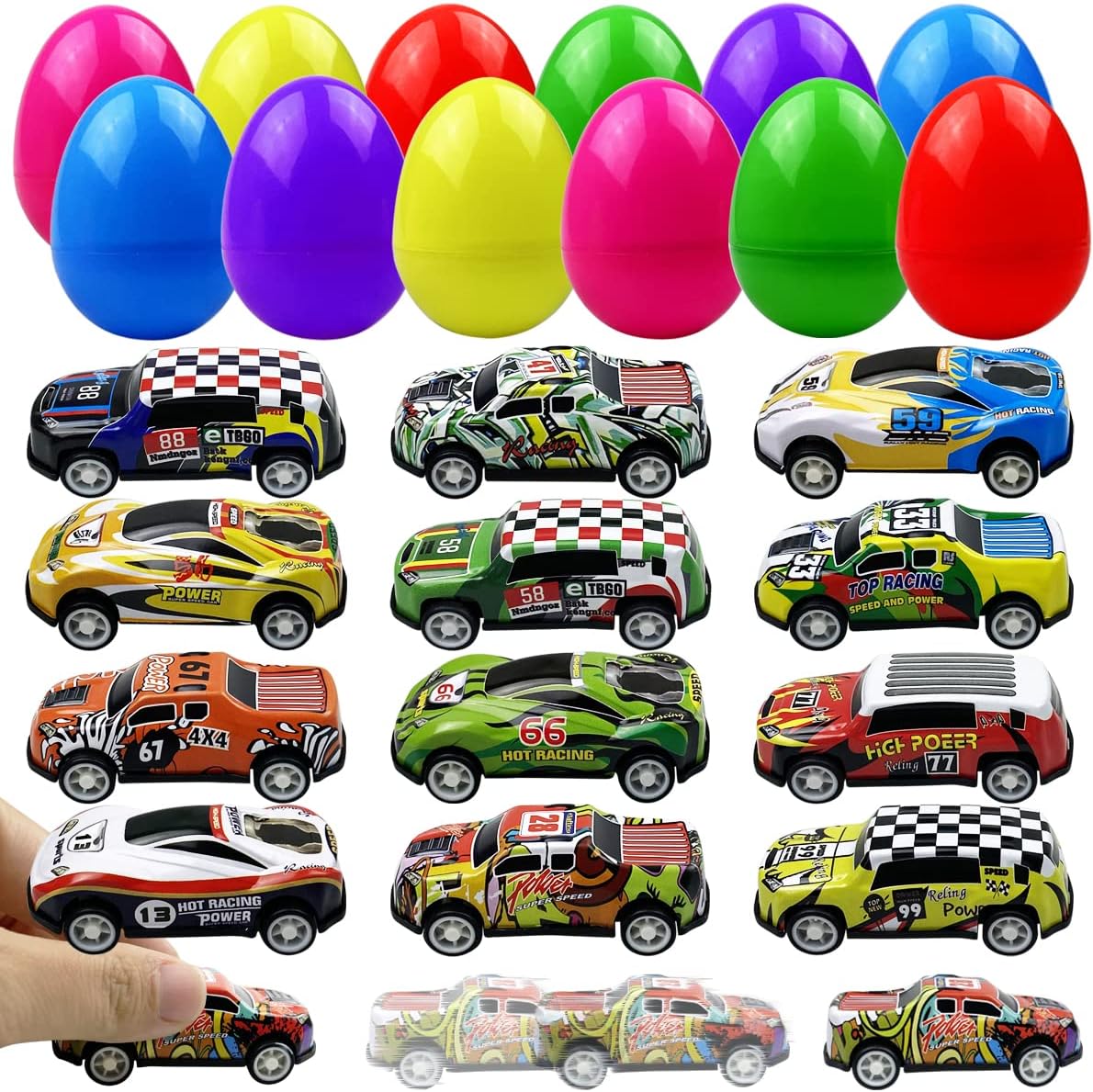 Amazon.com: JoFAN 12 Pack Prefilled Plastic Easter Eggs with Alloy Pull ...
