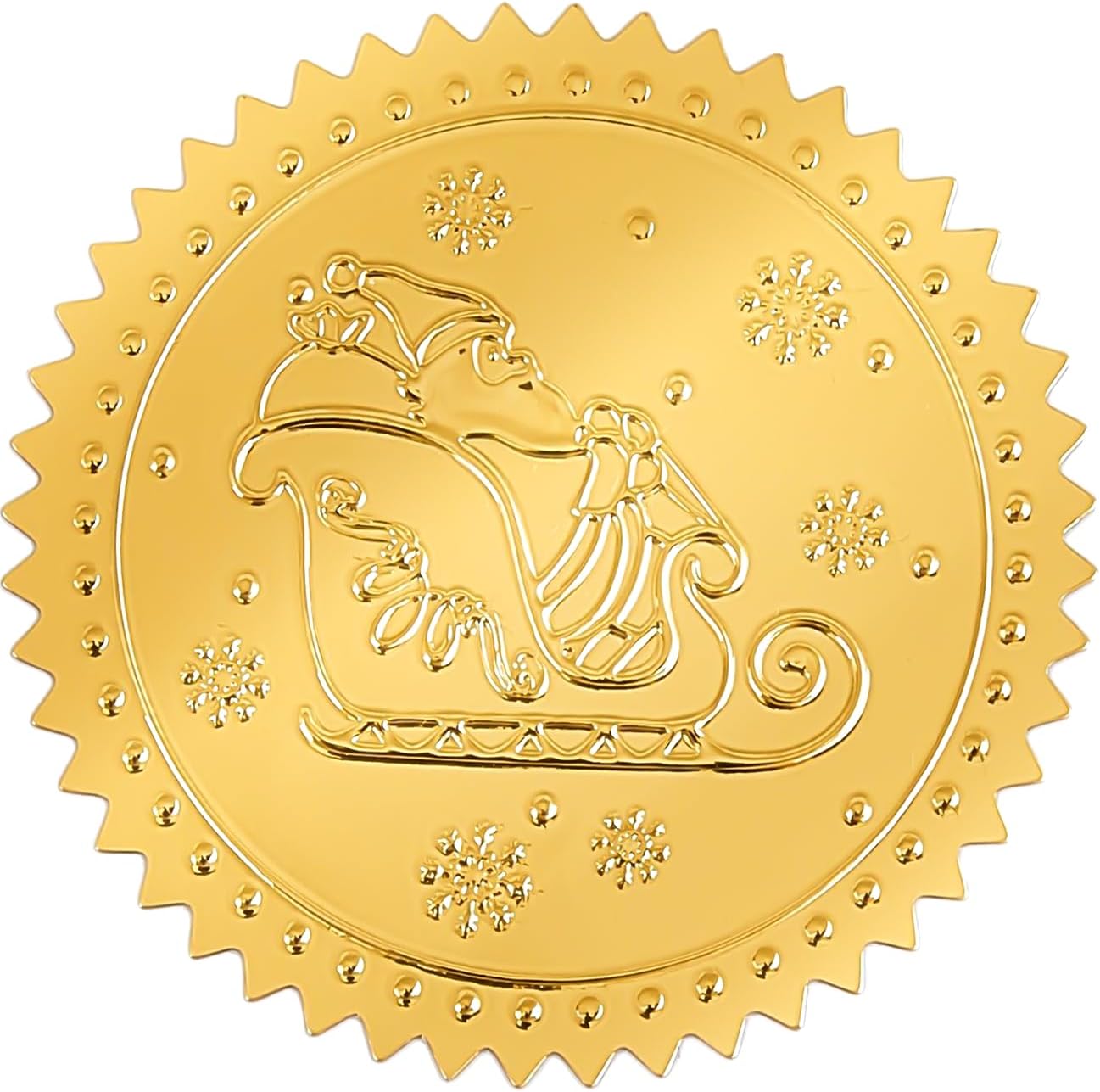 Amazon.com: PaperDirect Embossed Gold Foil Santa Sleigh Design ...