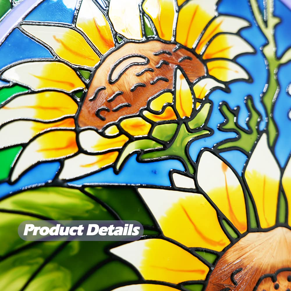 XLAN Sunflower Suncatcher Stained Glass Window Hanging Handicrafts ...