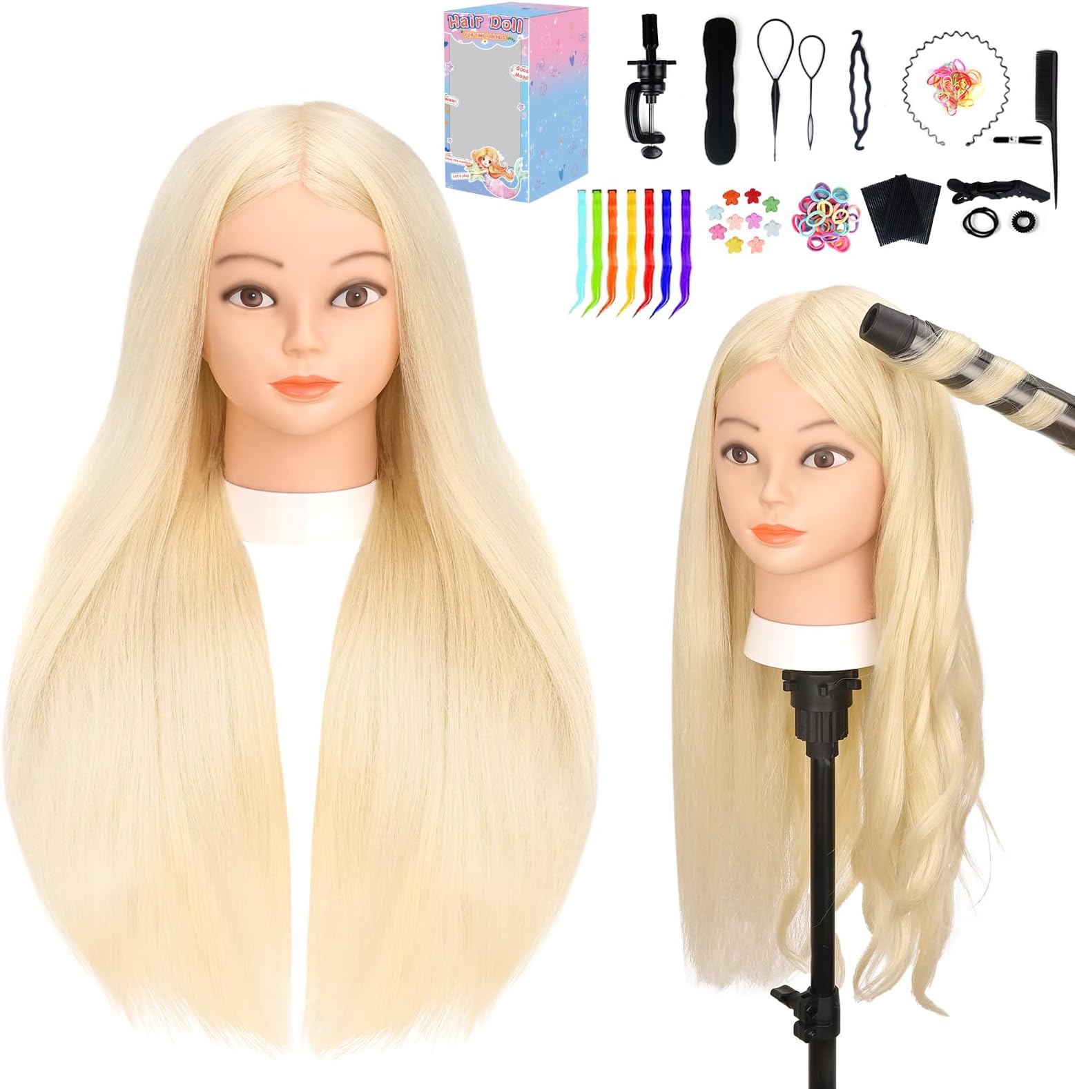 Amazon.com : MYSWEETY 29 Inch Colorful Hair Mannequin Head Hairdressing ...