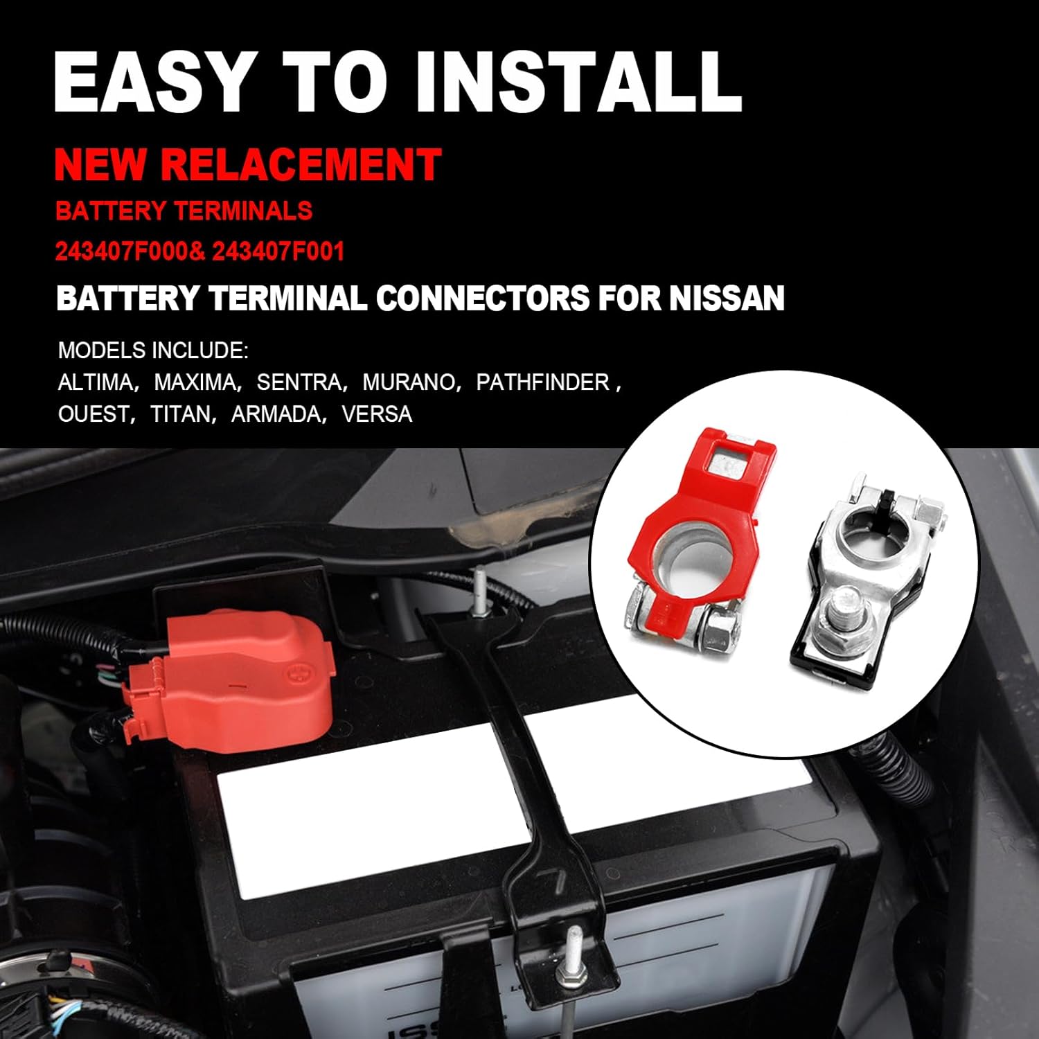 Terminal de batería positivo y negativo para Nissan, Maxima, Rouge ...
