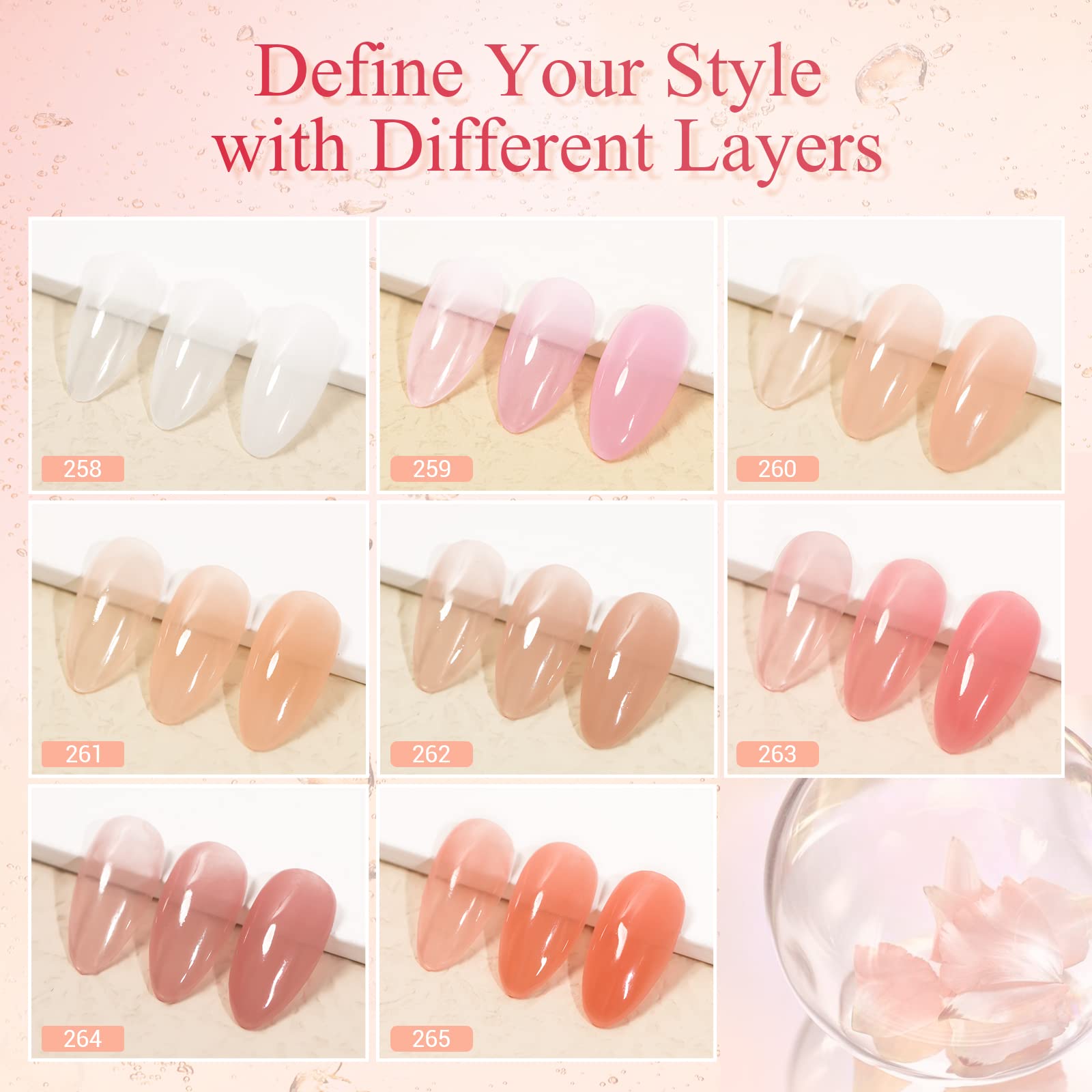 AZUREBEAUTY Dip Powder Nail Kit Starter 8 Translucent Nude White Pink ...