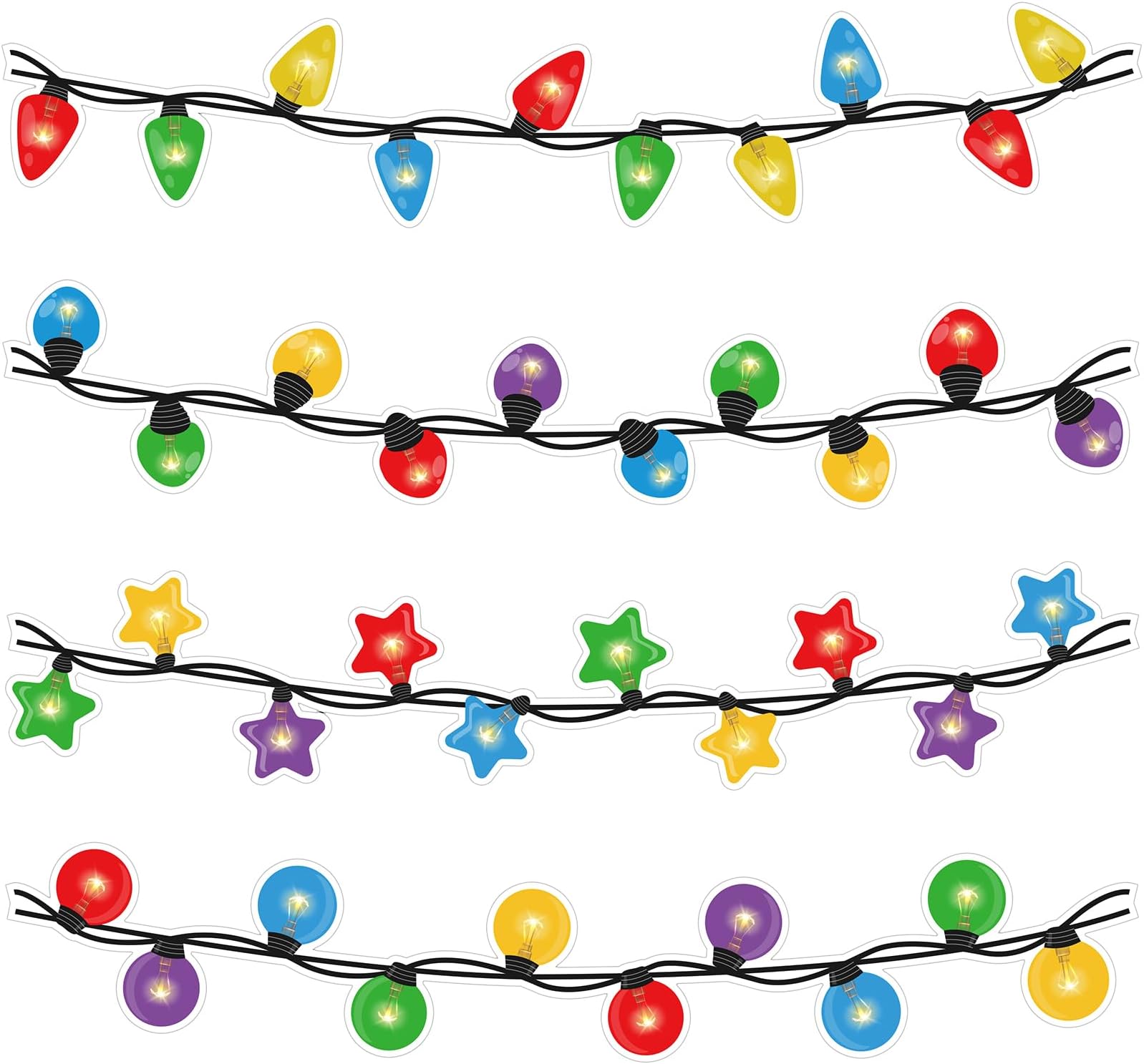 Amazon.com: Christmas Lights Border Holiday Classroom Bulletin Board ...
