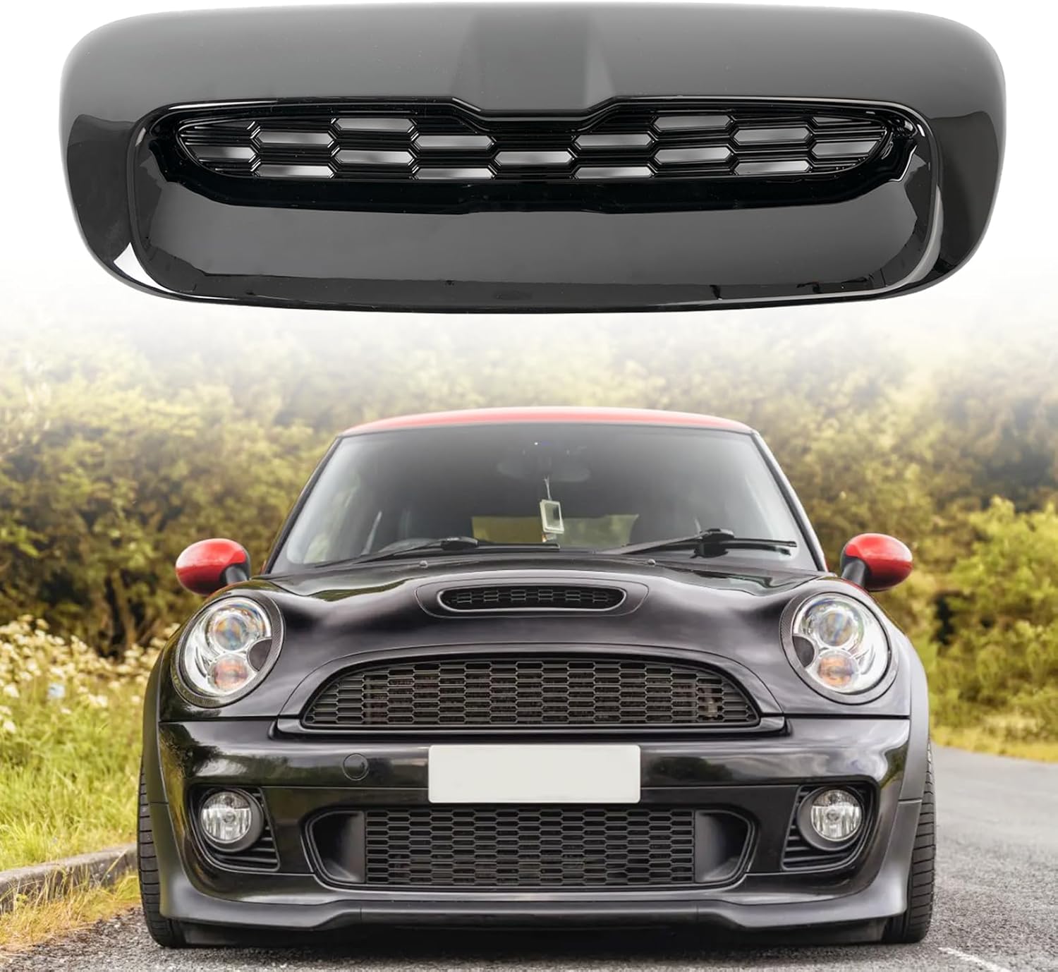 Amazon.com: GOMADEIT ABS Painted Black Hood Scoop fits for Mini Cooper ...