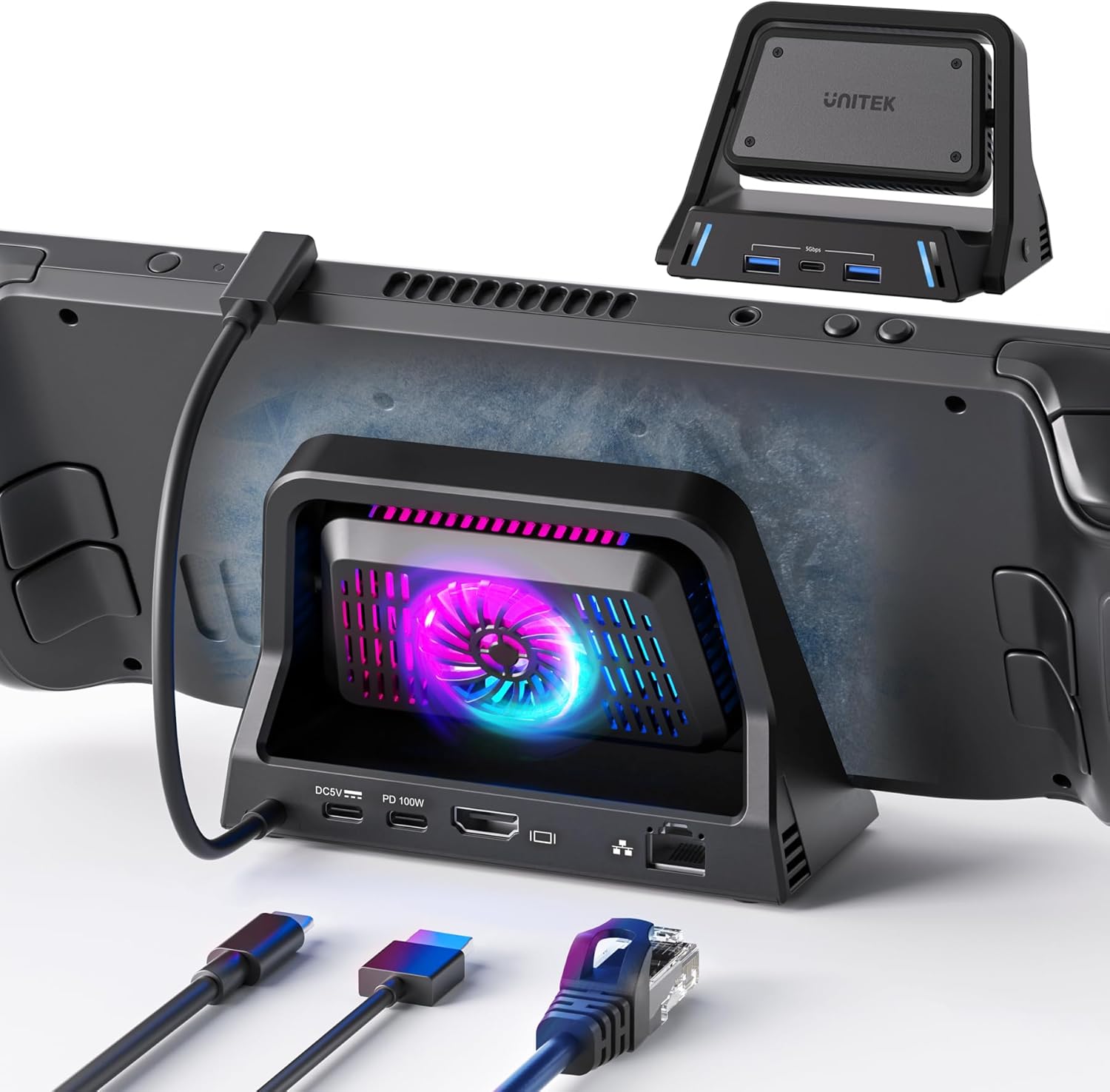 Amazon.com: Unitek ROG Ally/Steam Deck Docking Station - Cooling Charging Dock with Gigabit ...