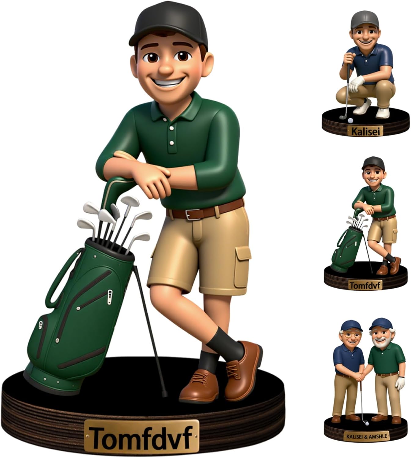 VWCSDSCS Personalized Golf Player Photo Figurine Trinket Caricature ...