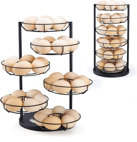 Amazon.com: Countertop Spin Dispenser Rack for Fresh Egg Storage ...