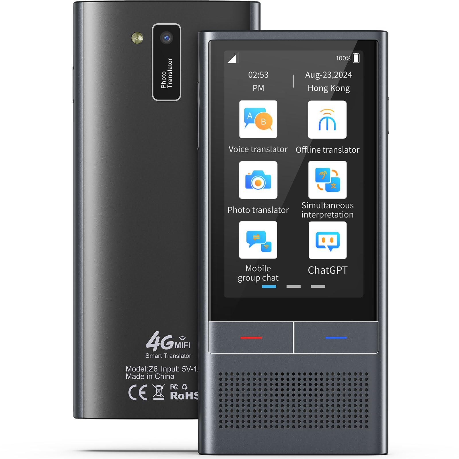 Amazon.com : Language Translator Device No WiFi Needed, Built-in 2-Year ...