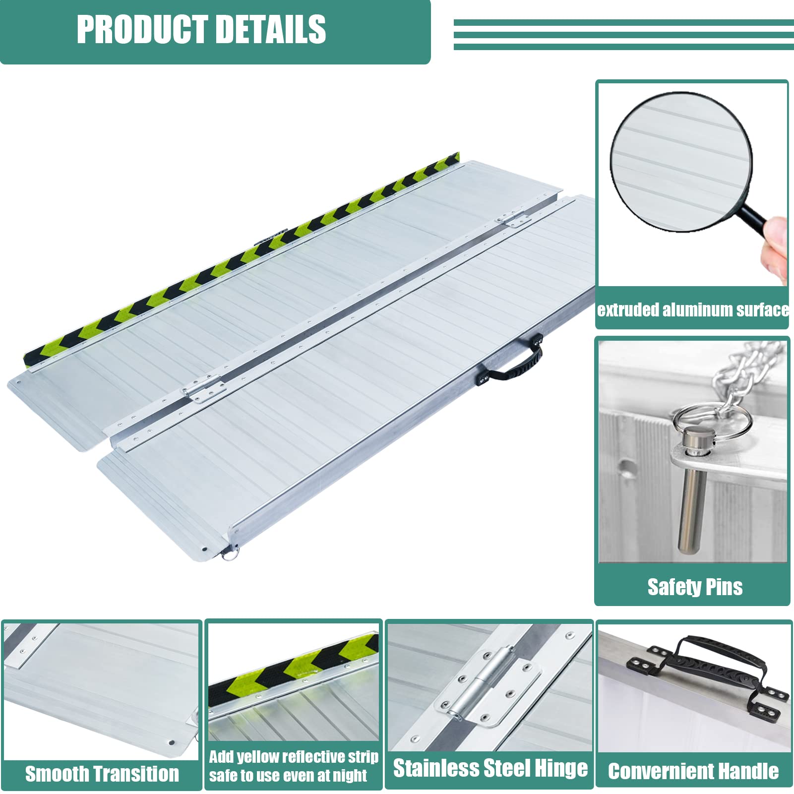 Snapklik.com : Non-Skid Folding Portable Wheelchair Ramp For Home Steps ...