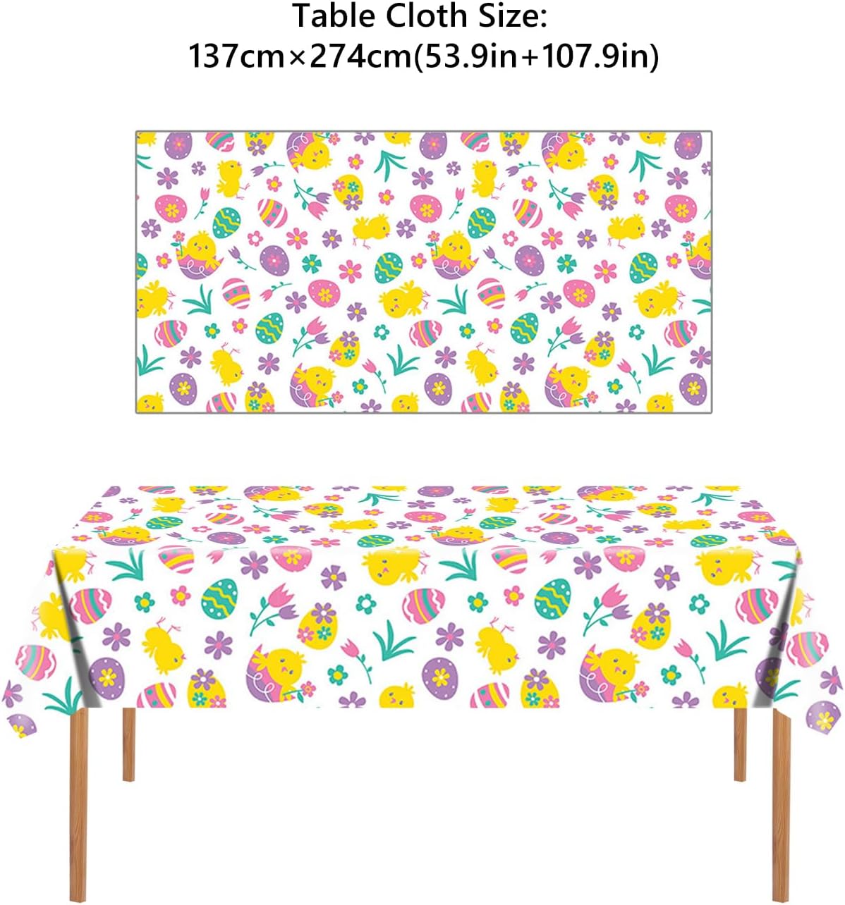Dohia Mantel De Pascua De Plástico De 54 X 108 Pulgadas Suministros