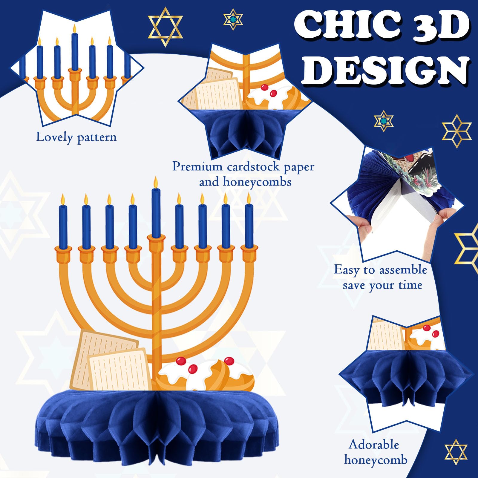 Snapklik.com : 9 Pcs Passover Table Centerpieces Decorations Happy ...