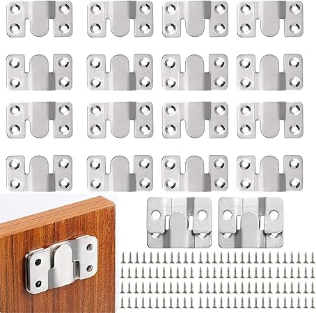 MUXHEL 10Pairs/20PCS Flush Mount Brackets Stainless Steel Interlocking ...