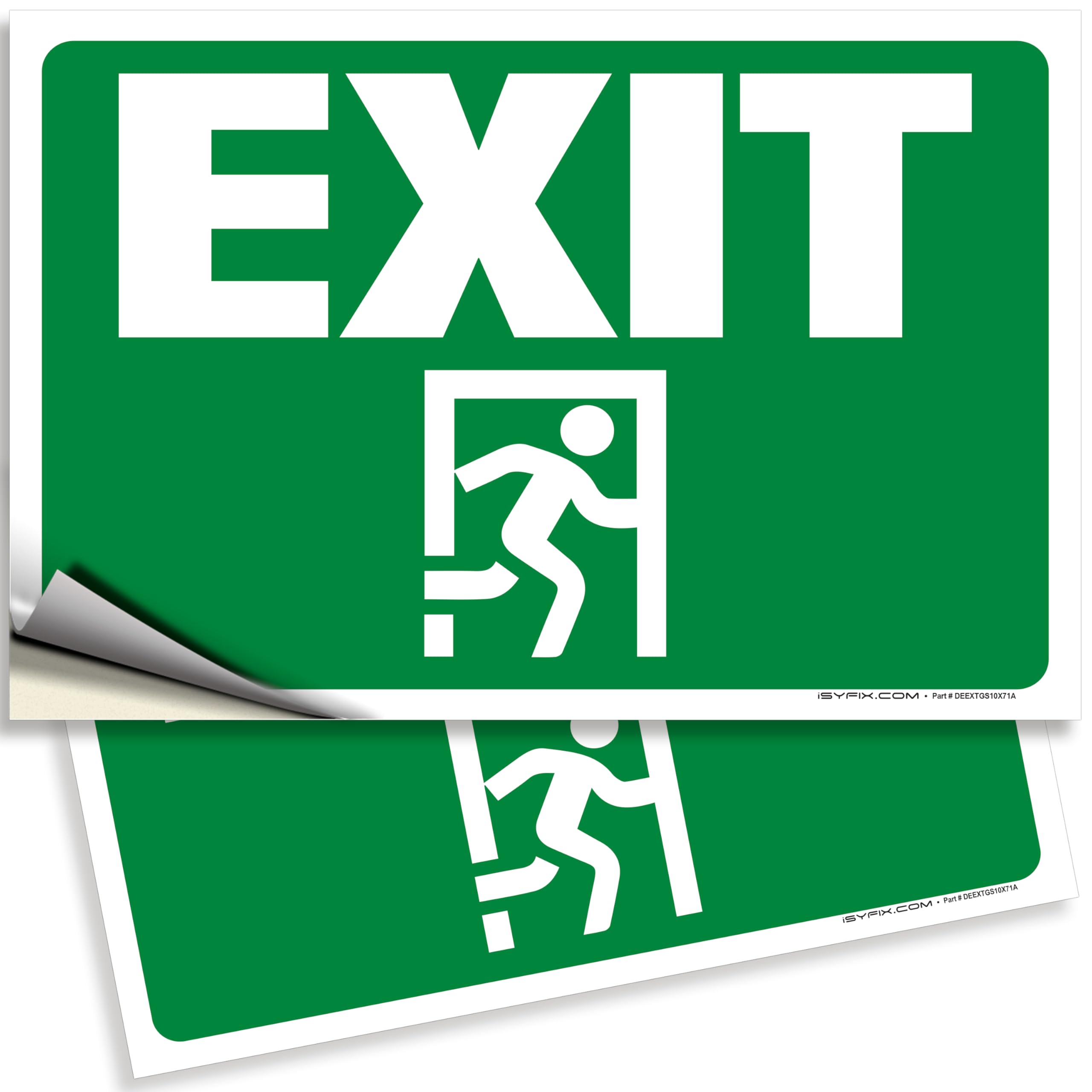 Snapklik.com : iSYFIX Exit Signs Stickers 2 Pack 10x7 Inch Premium Self ...
