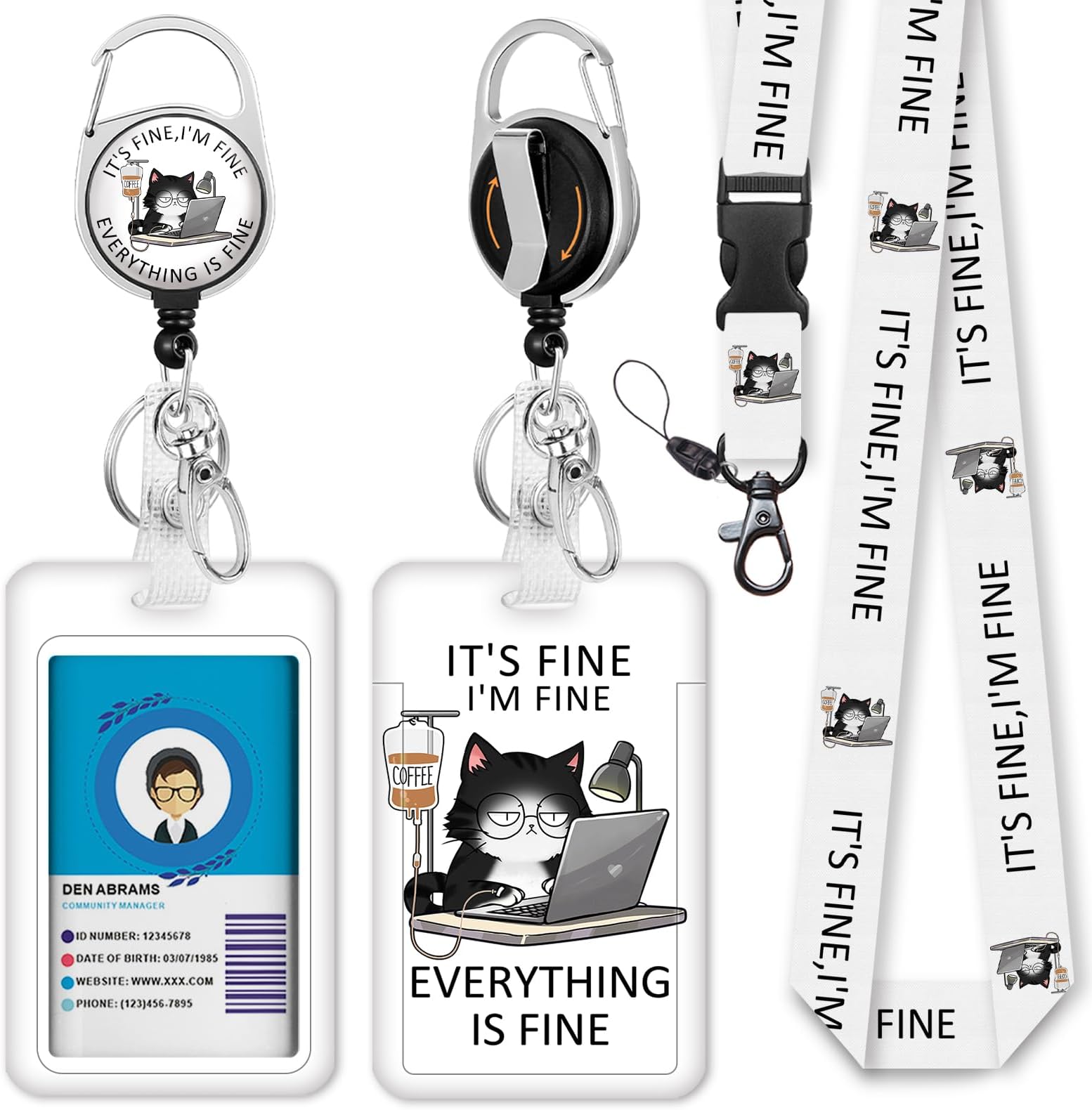 Amazon.com : Plifal ID Badge Holder with Lanyard and Retractable Badge ...