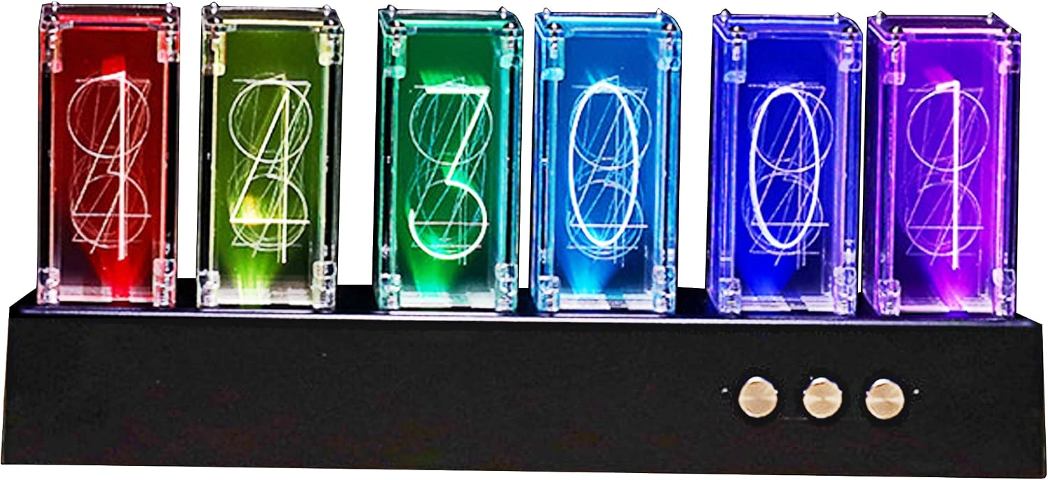 Amazon.com: Auroglint Technology Desktop Nixie Tube Clock, RGB Glow ...