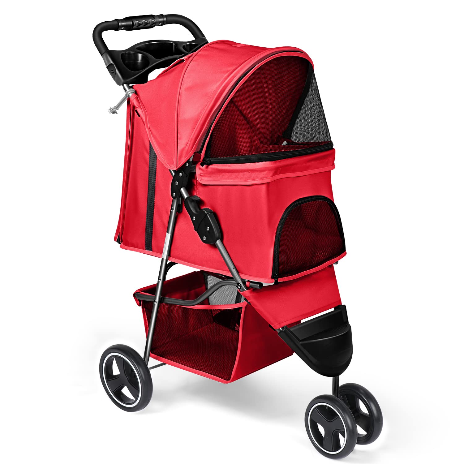 Amazon.com : Timati Dog Stroller 3 Wheels Pet Stroller Foldable Dog Cat ...