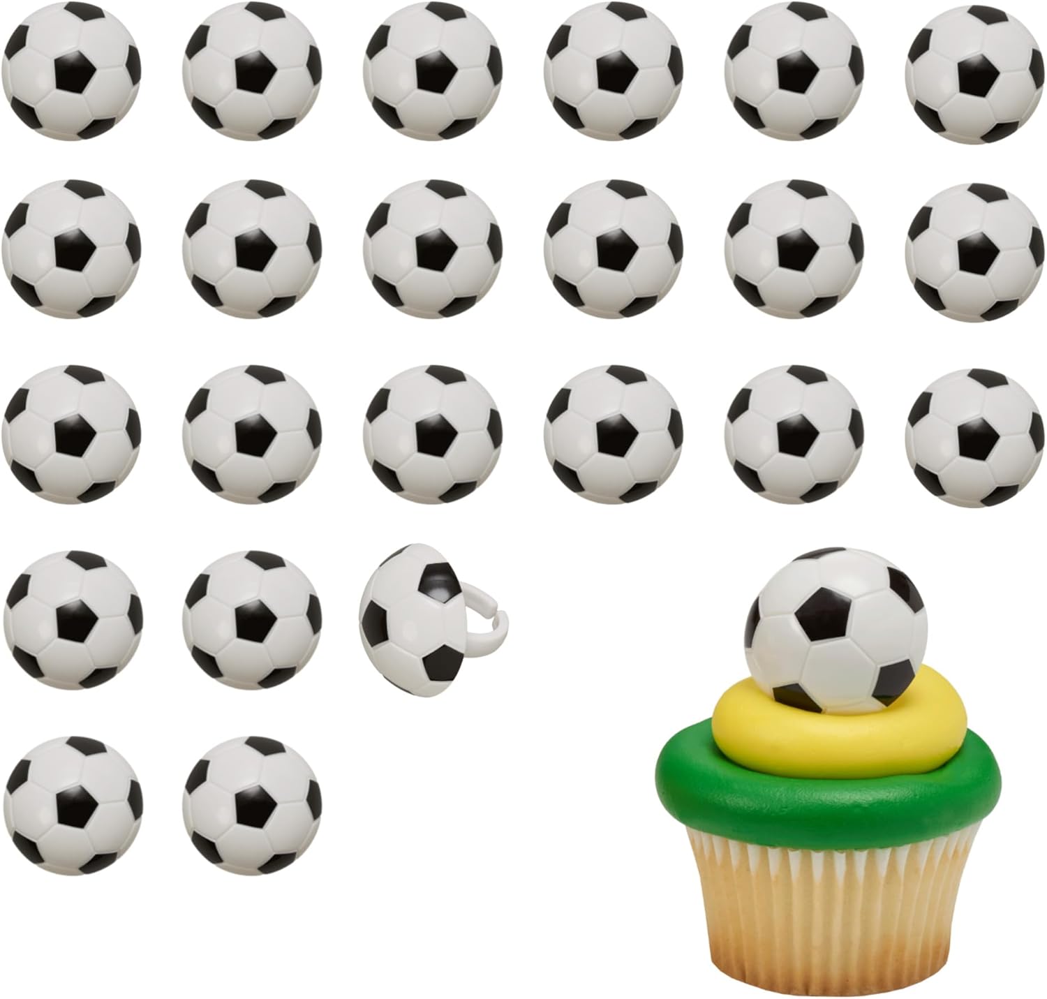 Amazon.com: DecoPac Soccer Rings, Cupcake Decorations, Soccer Ball ...