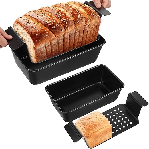 Amazon.com: MAQUITA 4 Pack Meatloaf Pan with Drain Tray, Non Stick Meat ...